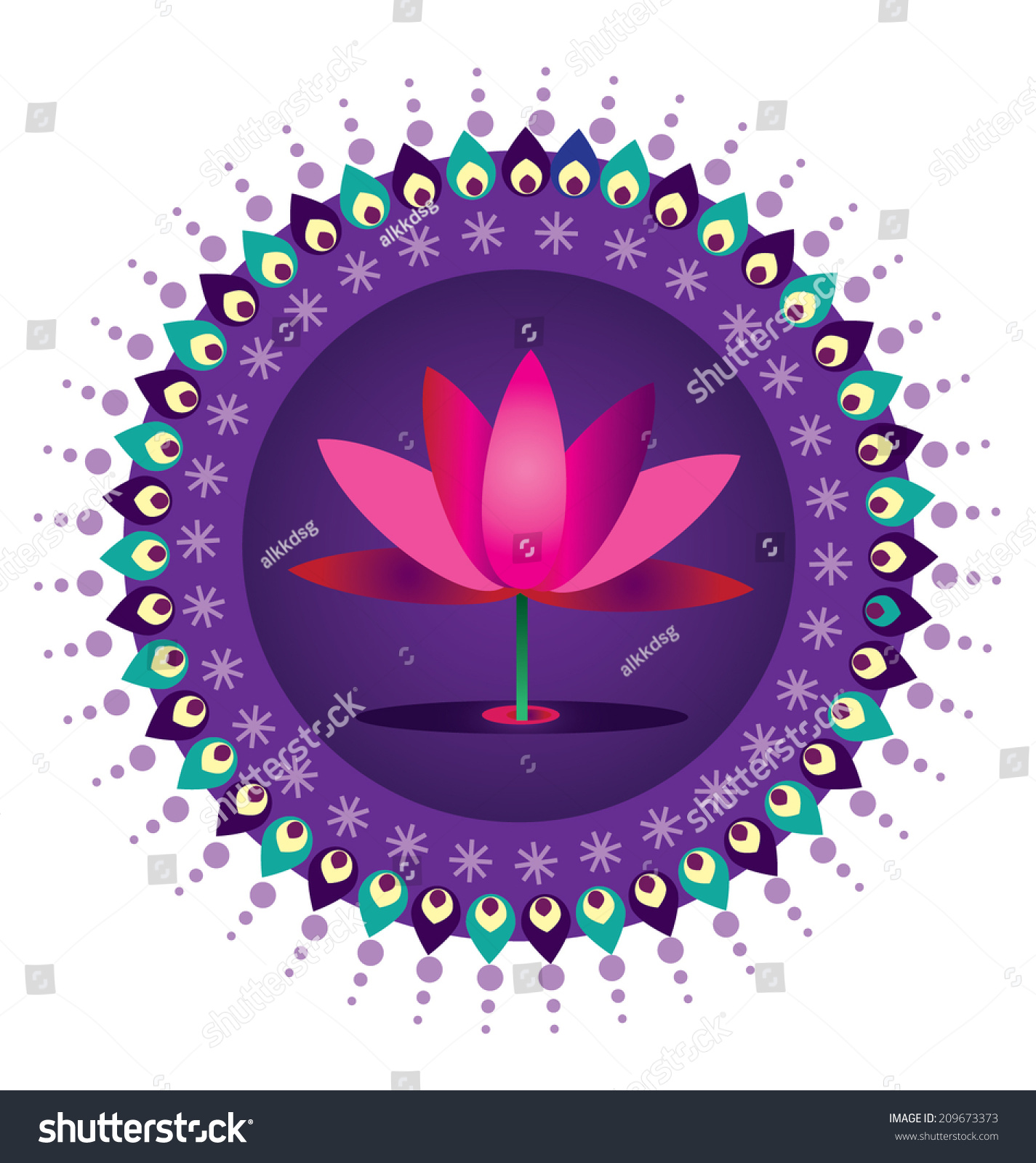 Lotus Flower Vector Stock Vector (Royalty Free) 209673373 | Shutterstock
