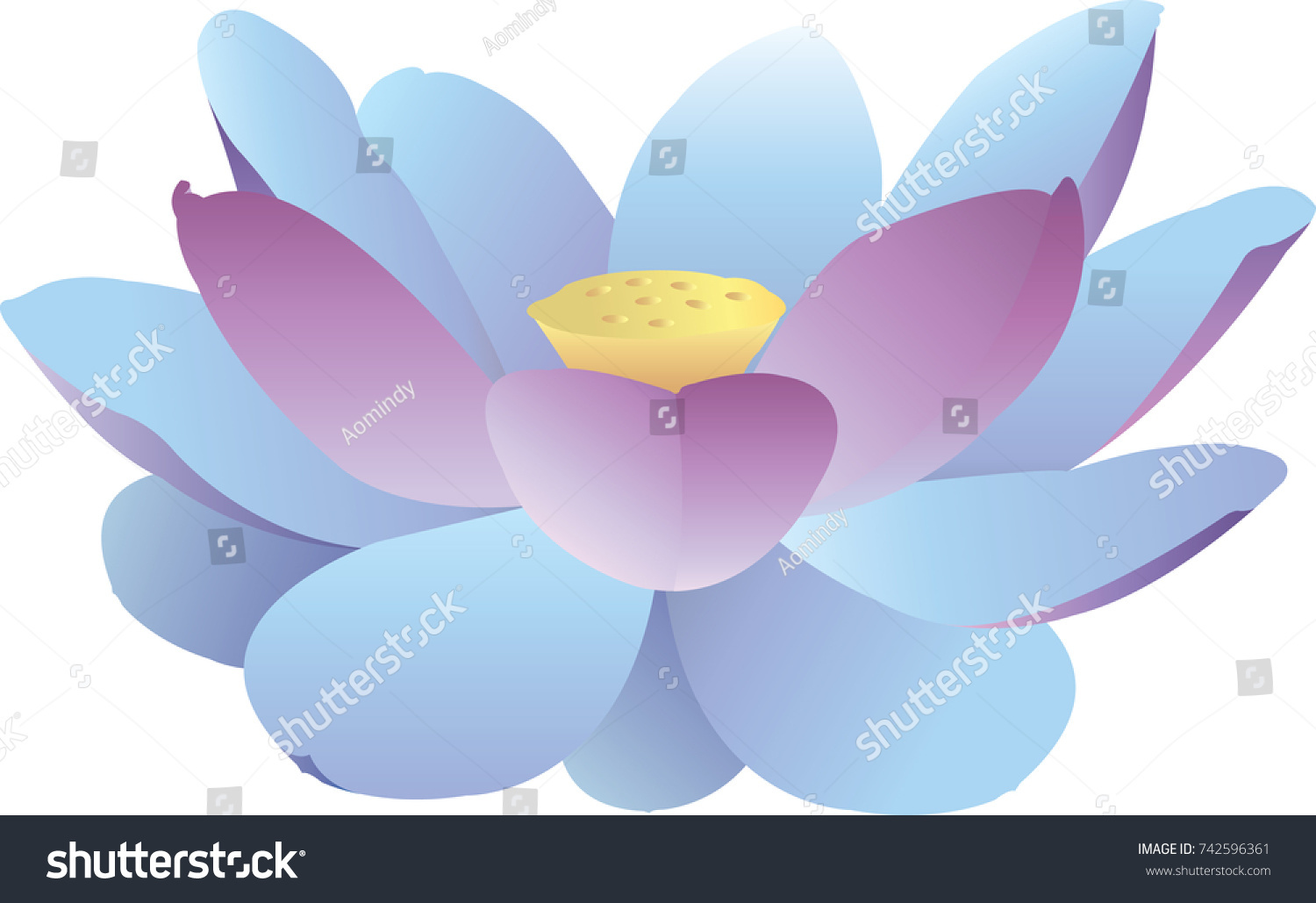Lotus Flower Vector Stock Vector (Royalty Free) 742596361 | Shutterstock