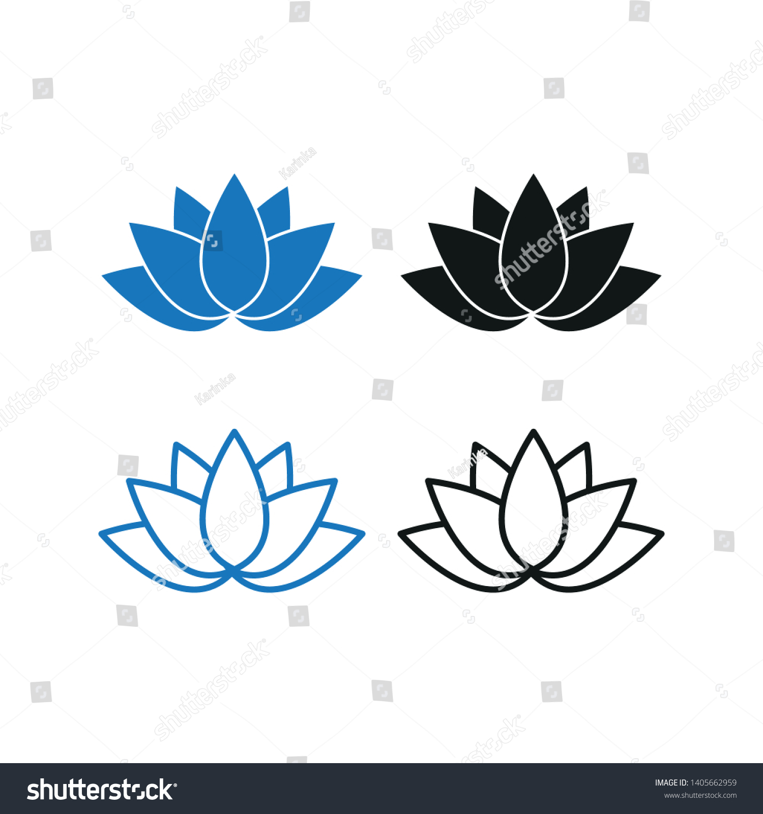 Lotus Icon Simple Flat Vector Illustration Stock Vector (Royalty Free ...