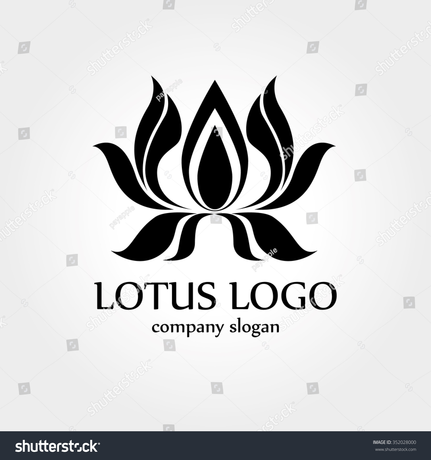 Lotus Logo Stock Vector 352028000 : Shutterstock