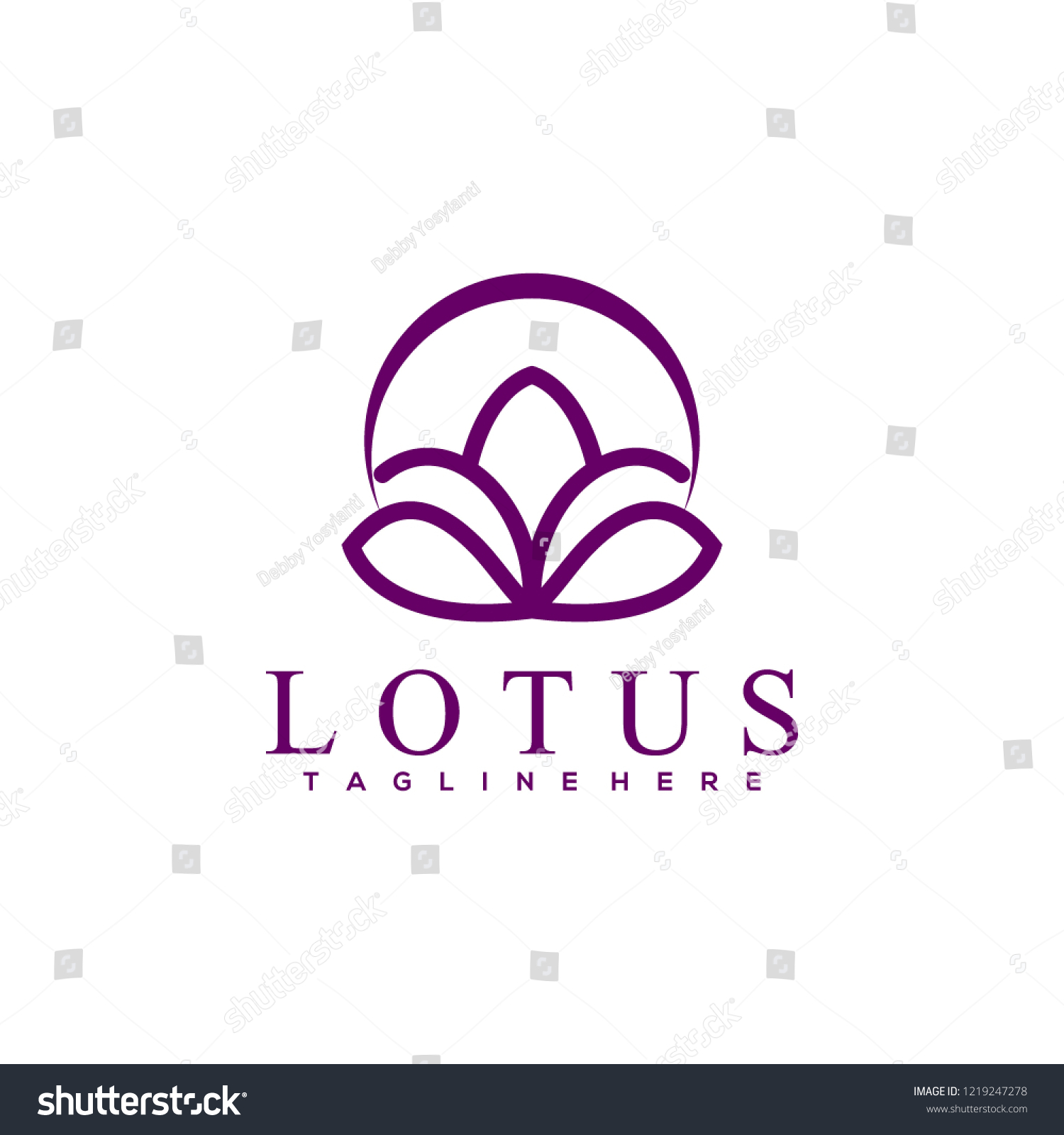 Lotus Logo Design Stock Vector (Royalty Free) 1219247278