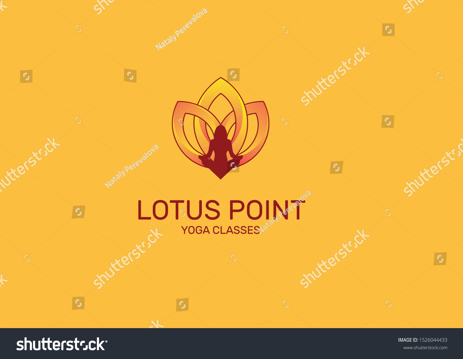 Lotus Point Yoga Classes Logo Stock Vector (Royalty Free) 1526044433