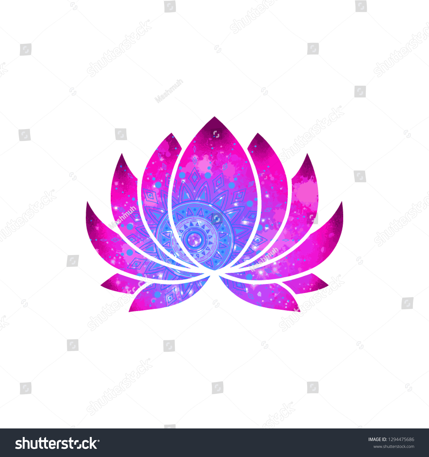 Lotus Vector Hand Drawn Illustration Stock Vector (Royalty Free ...