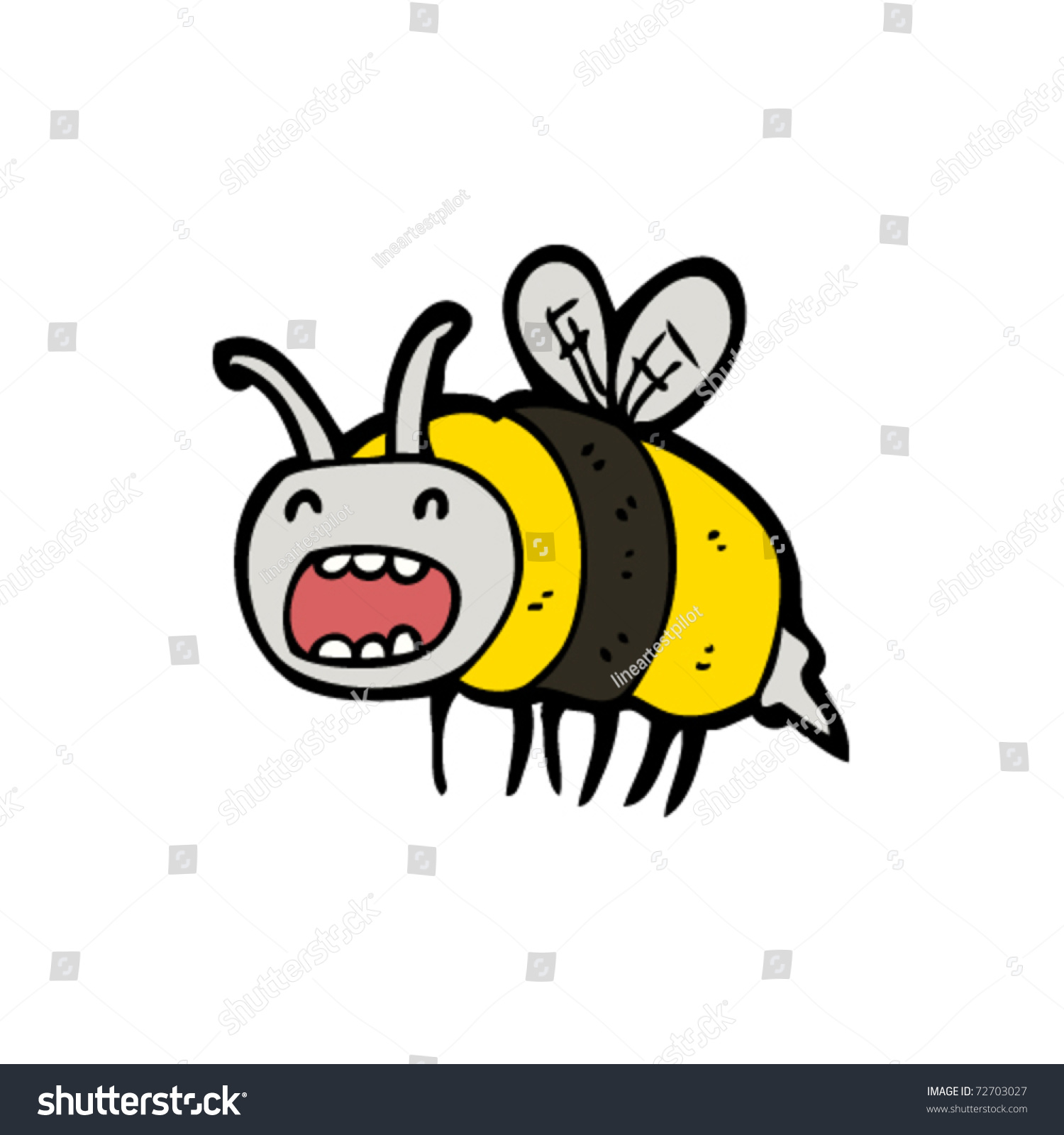 Loud Bee Cartoon Stock Vector (Royalty Free) 72703027
