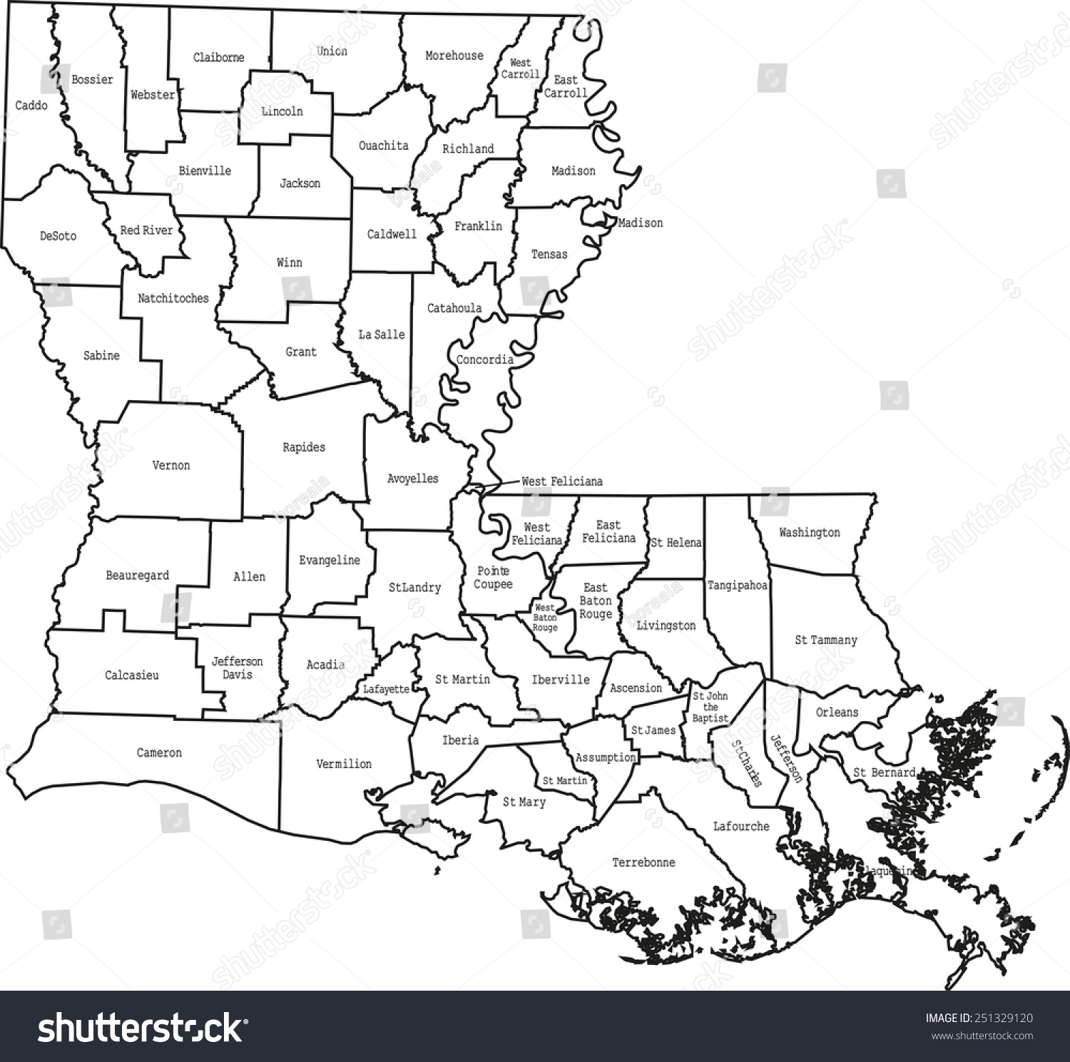 Louisiana county map: 2.123 billeder, stock-fotos og -vektorer ...