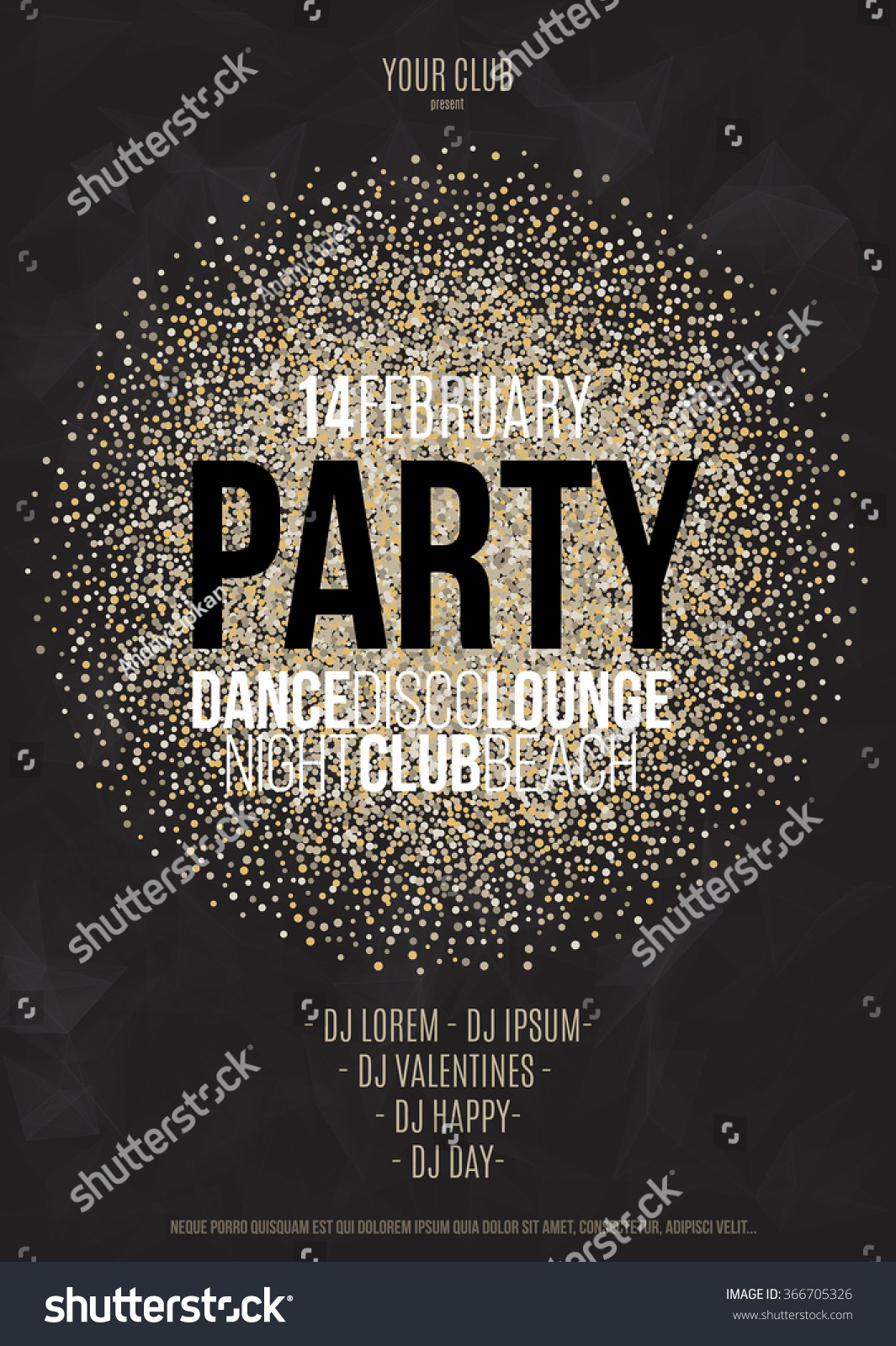 Lounge Bar Party Poster Vector Background Stock Vector (Royalty Free ...