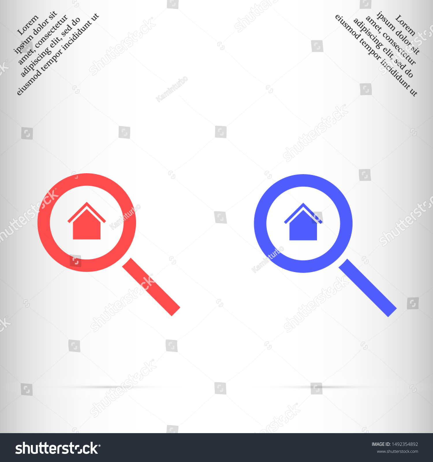 Loupe House Icon Vector Eps 10 Stock Vector (Royalty Free) 1492354892 ...