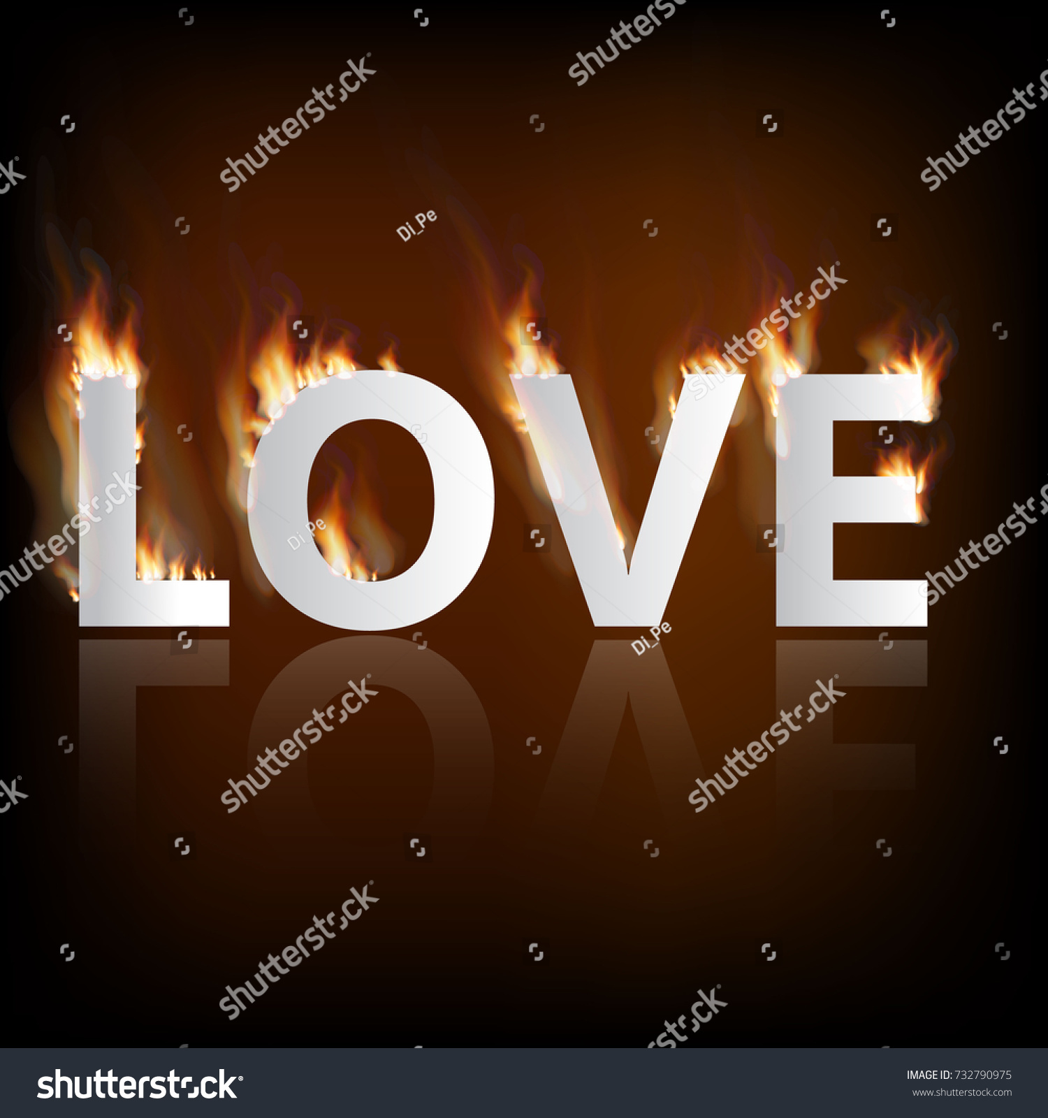 Love Fire Stock Vector (Royalty Free) 732790975 | Shutterstock