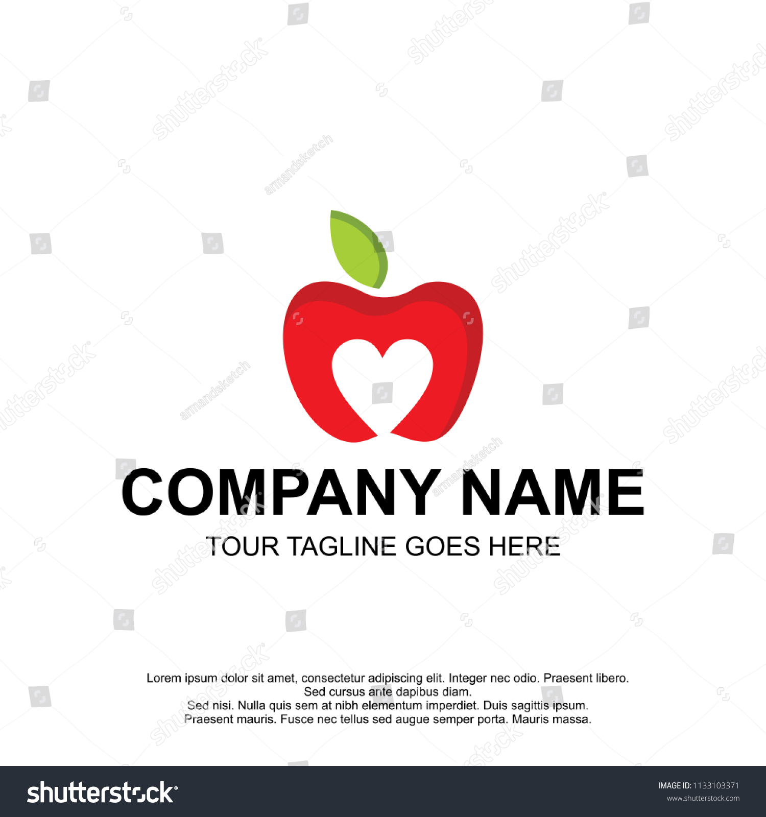Love Apple Logo Stock Vector (Royalty Free) 1133103371