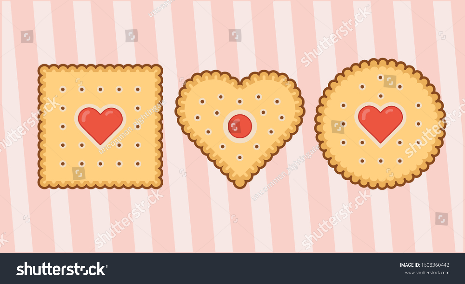 Love Biscuits Flat Vector Illustration Stock Vector (Royalty Free ...