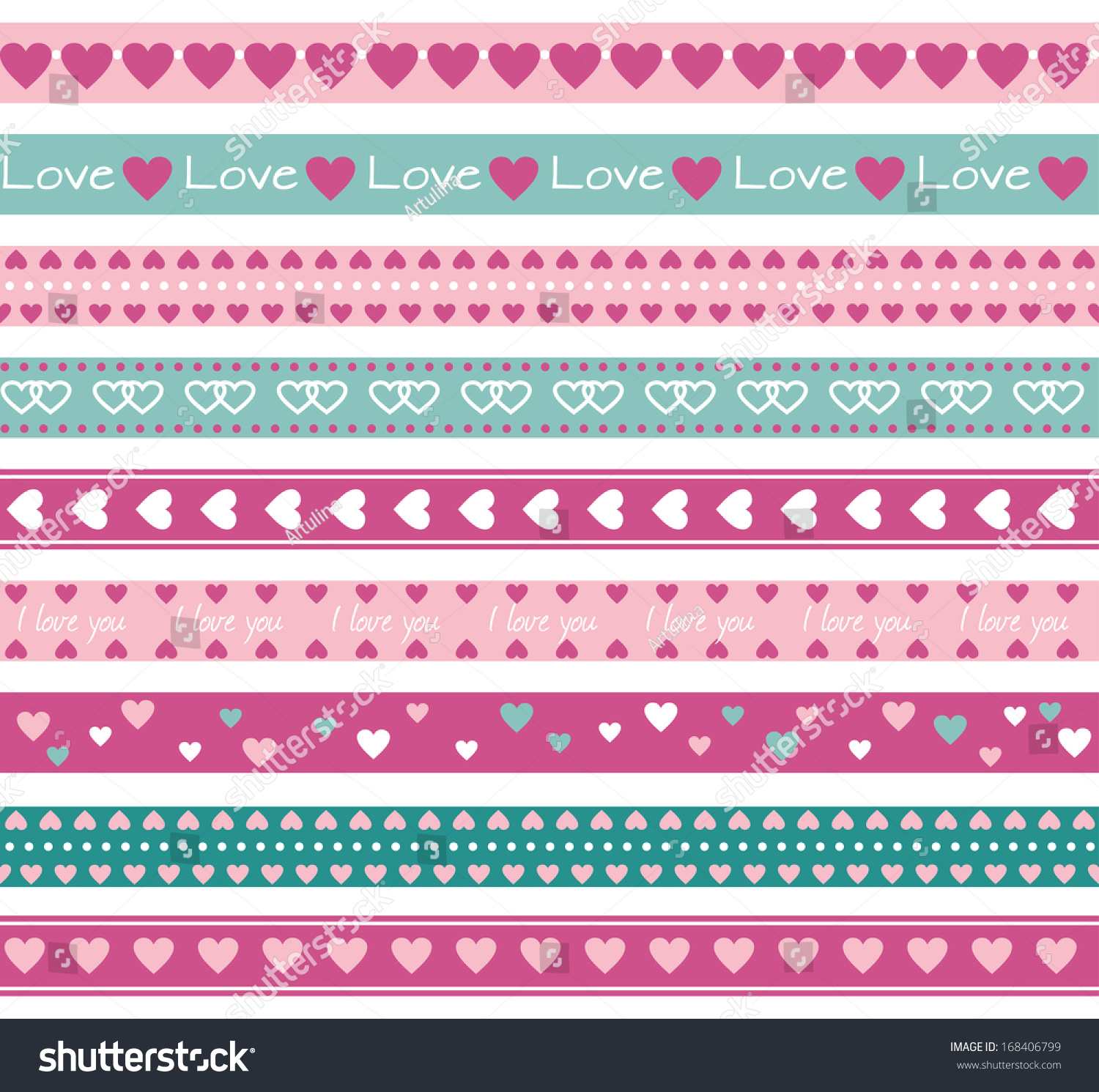 Love Borders Hearts Stock Vector (Royalty Free) 168406799