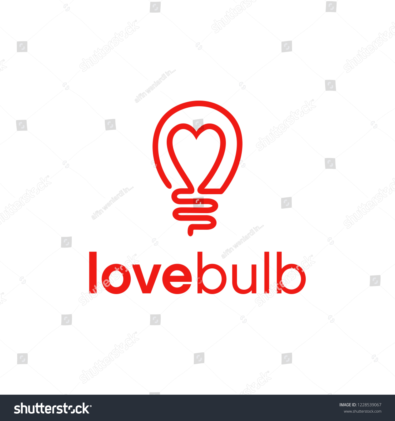Love Bulb Logo Vector Icon Stock Vector (Royalty Free) 1228539067 ...