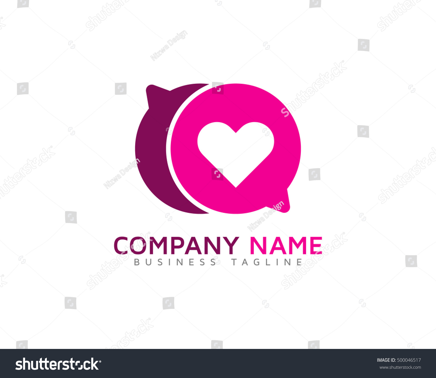 Love Chat Logo Template Stock Vector (Royalty Free) 500046517
