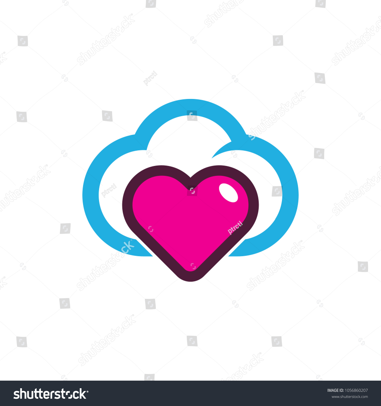 Love Cloud Logo Icon Design Stock Vector (Royalty Free) 1056860207 ...