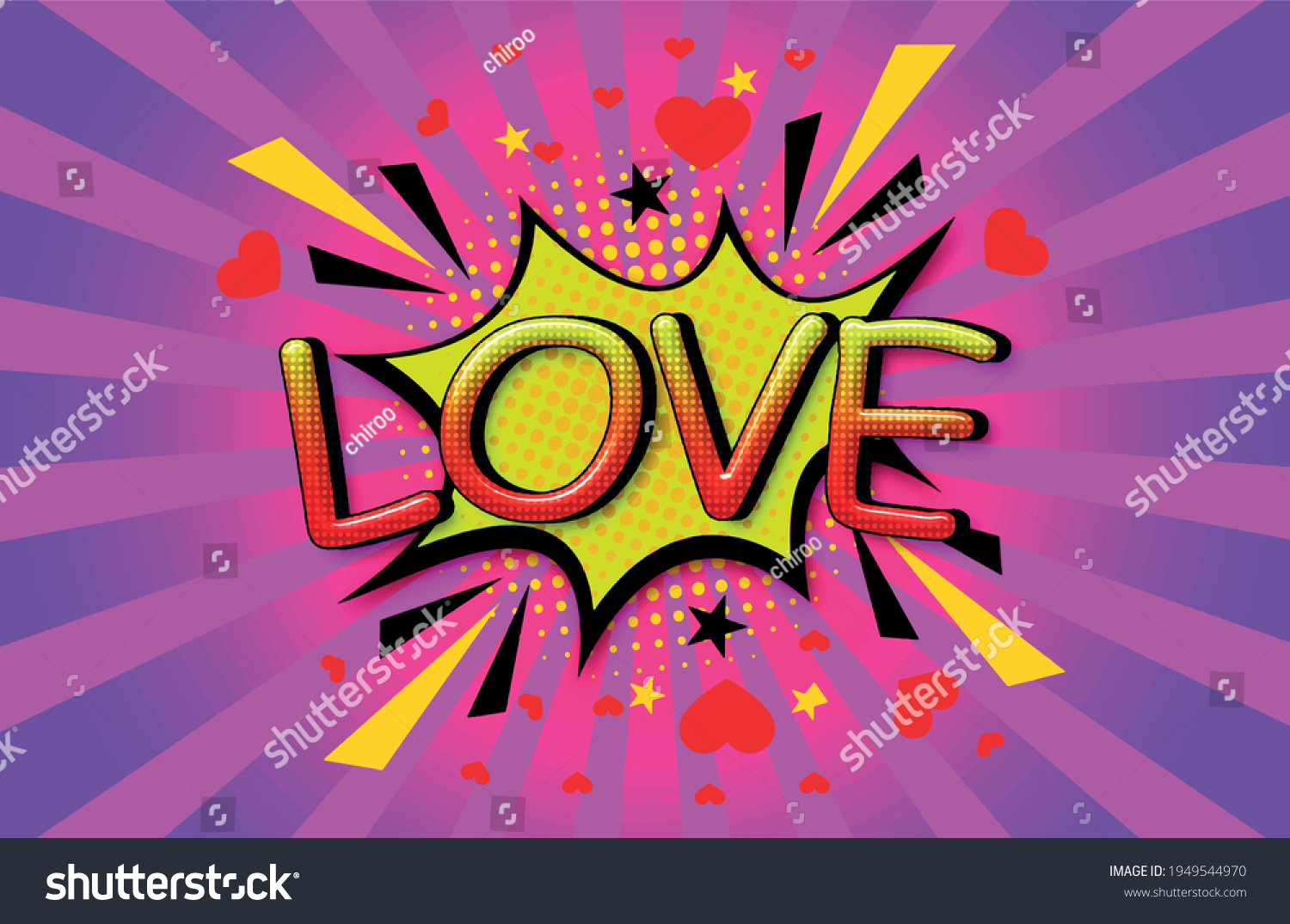 Love Comic Speech 3d Text Style Stock Vector (Royalty Free) 1949544970 ...