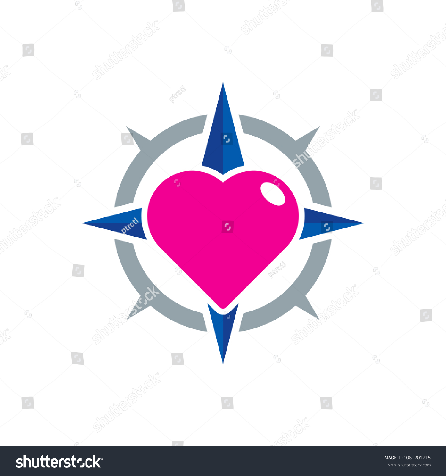 Love Compass Logo Icon Design Stock Vector (Royalty Free) 1060201715