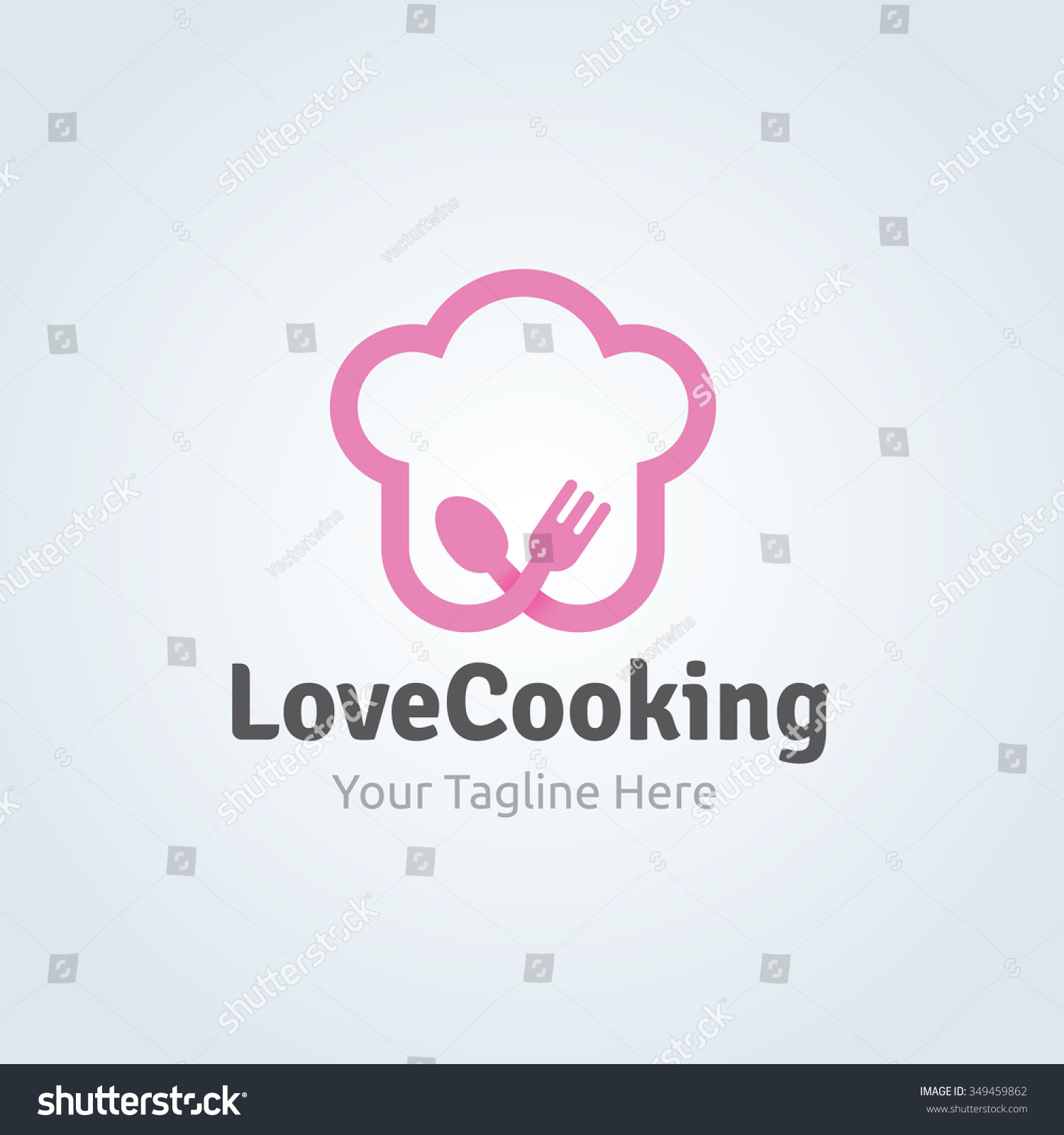 Love Cooking Logo Stock Vector (Royalty Free) 349459862