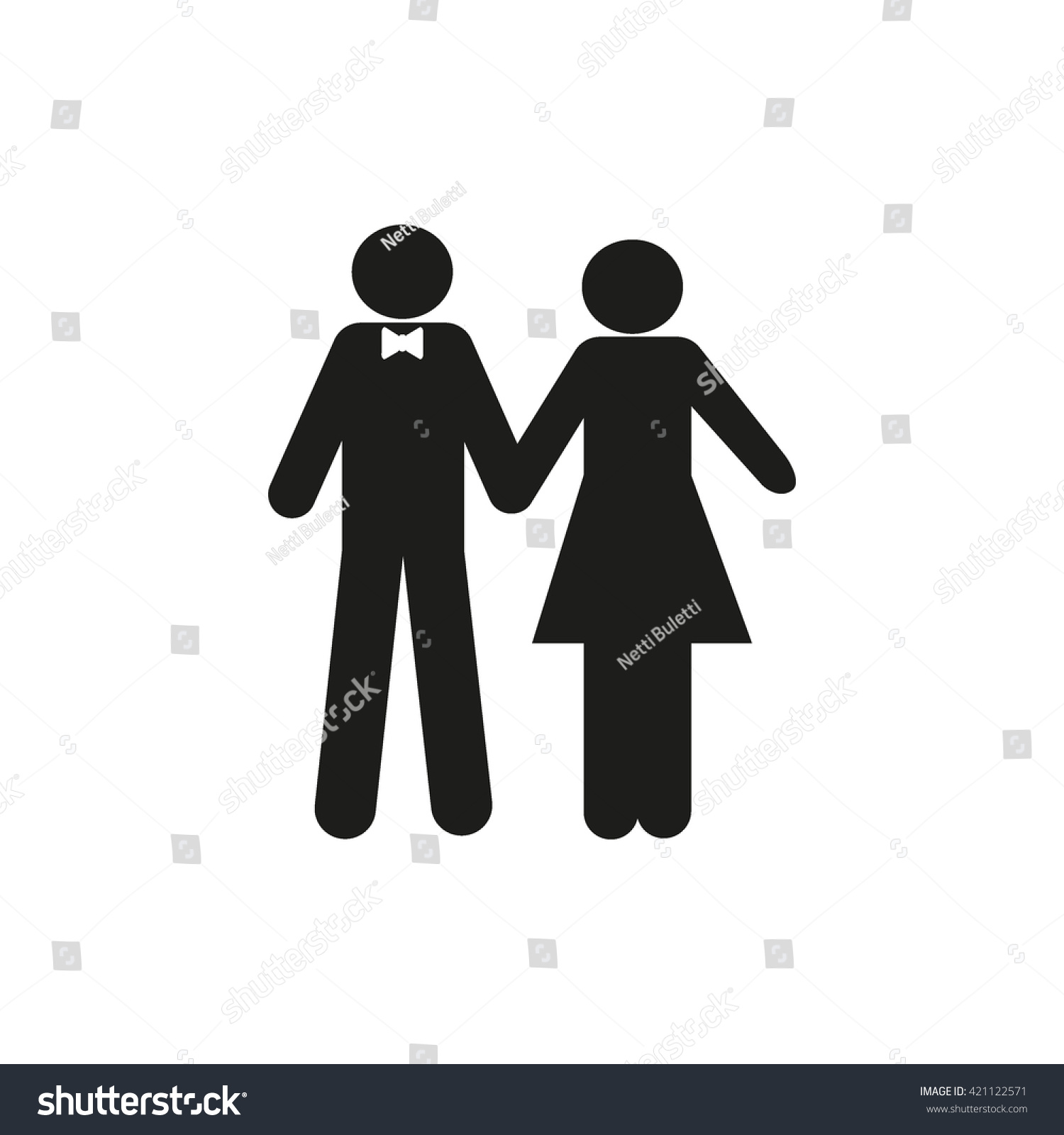 Love Couple Symbol Stock Vector (Royalty Free) 421122571