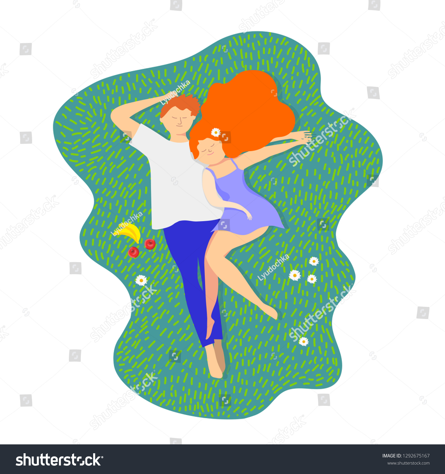 Love Couplevector Illustration Stock Vector (Royalty Free) 1292675167 ...