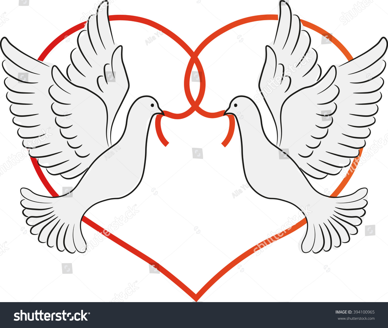 Love Doves Stock Vector (Royalty Free) 394100965