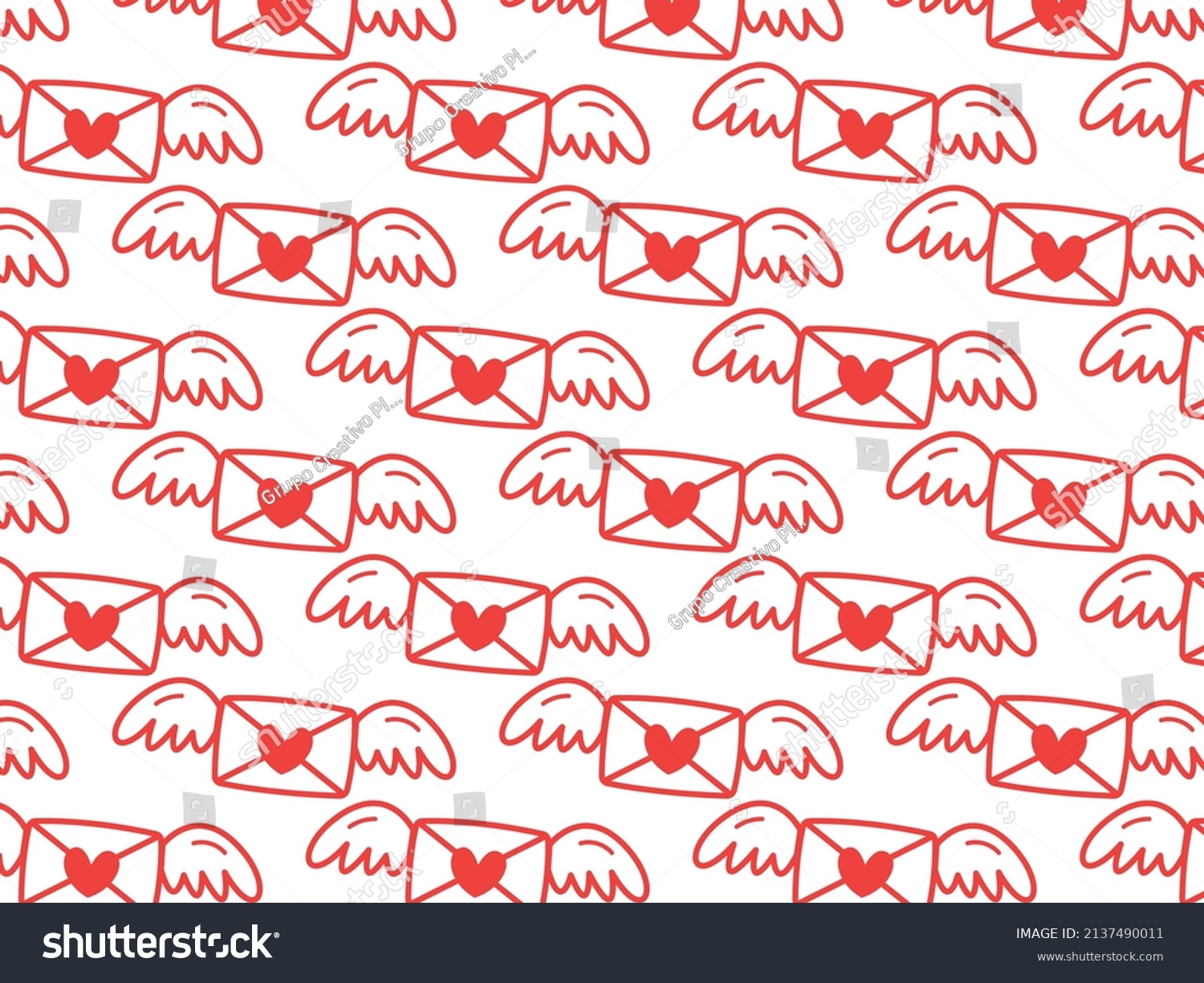 Love Envelope Pattern Background Love Background Stock Vector (Royalty ...
