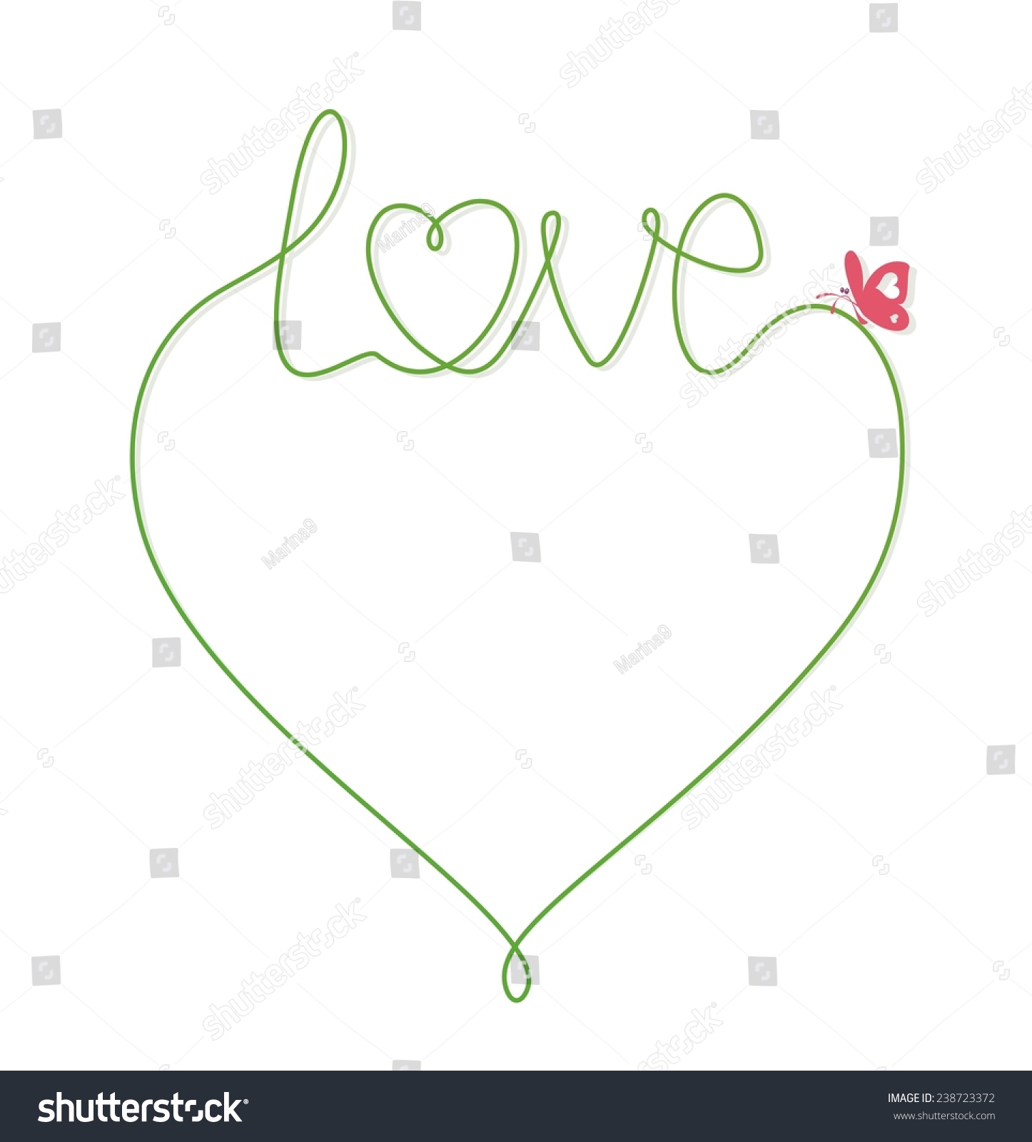 Love Frame Text Vector Illustration Stock Vector (Royalty Free) 238723372