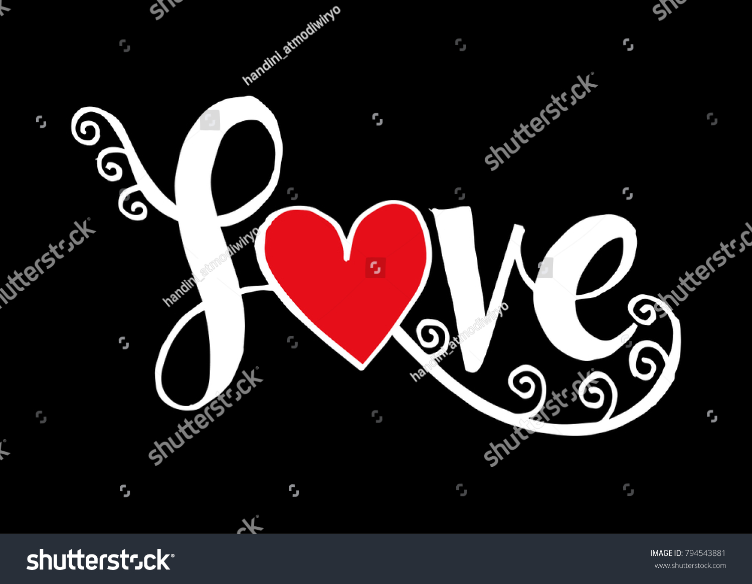 Love Hand Lettering Stock Vector (Royalty Free) 794543881 | Shutterstock