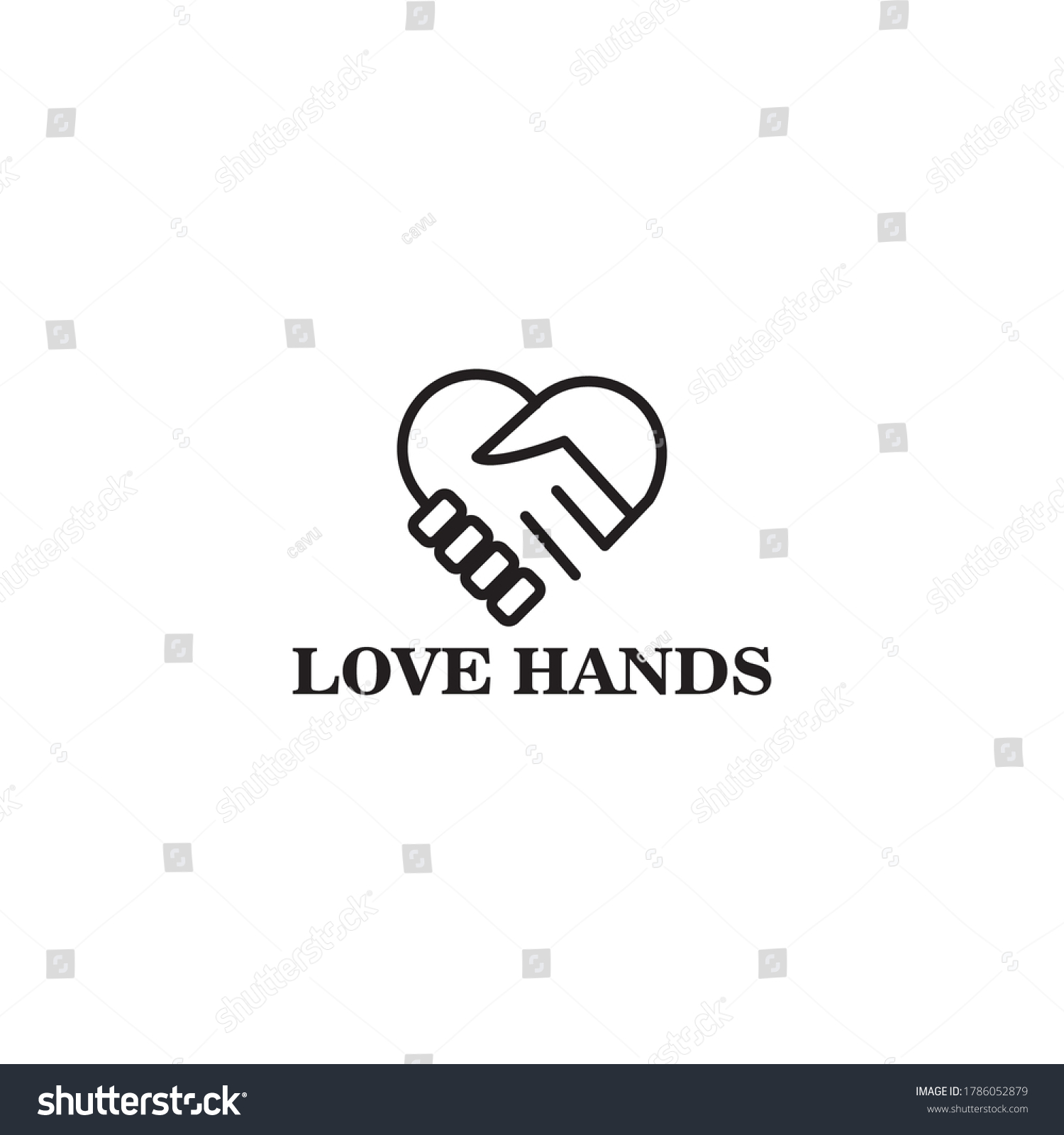 Love Hand Logo Simple Line Design Stock Vector (Royalty Free ...