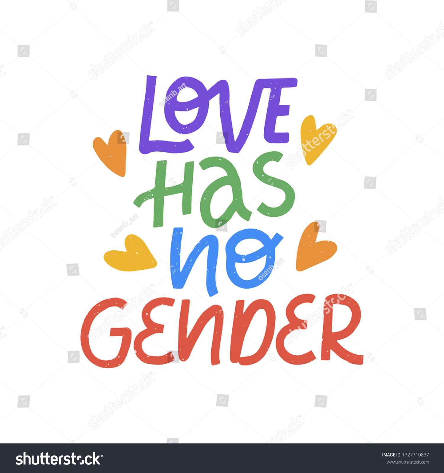 Love Has No Gender Hand Drawn Stock Vector Royalty Free 1727710837
