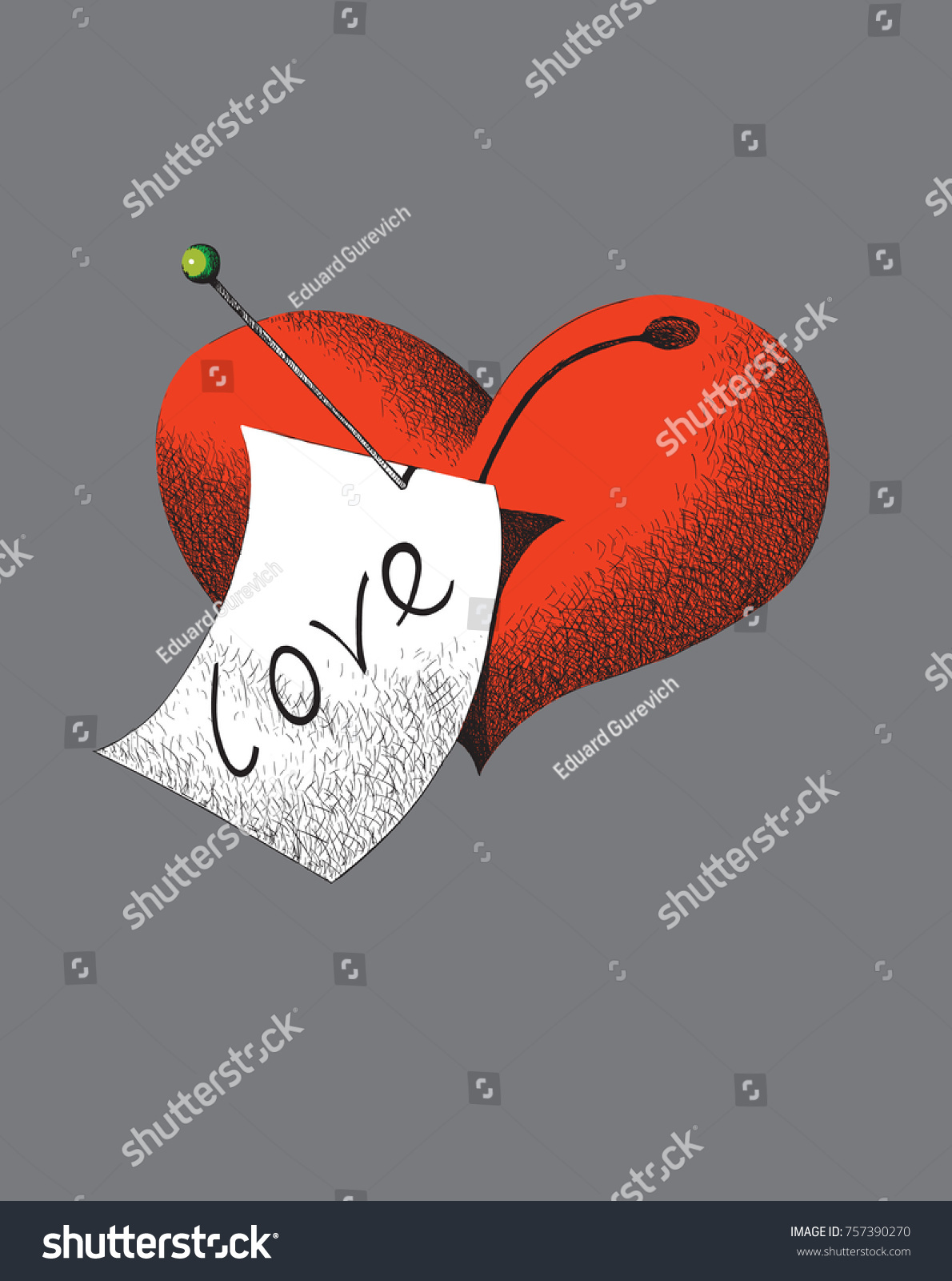 Love Heart Note Stock Vector (Royalty Free) 757390270 | Shutterstock