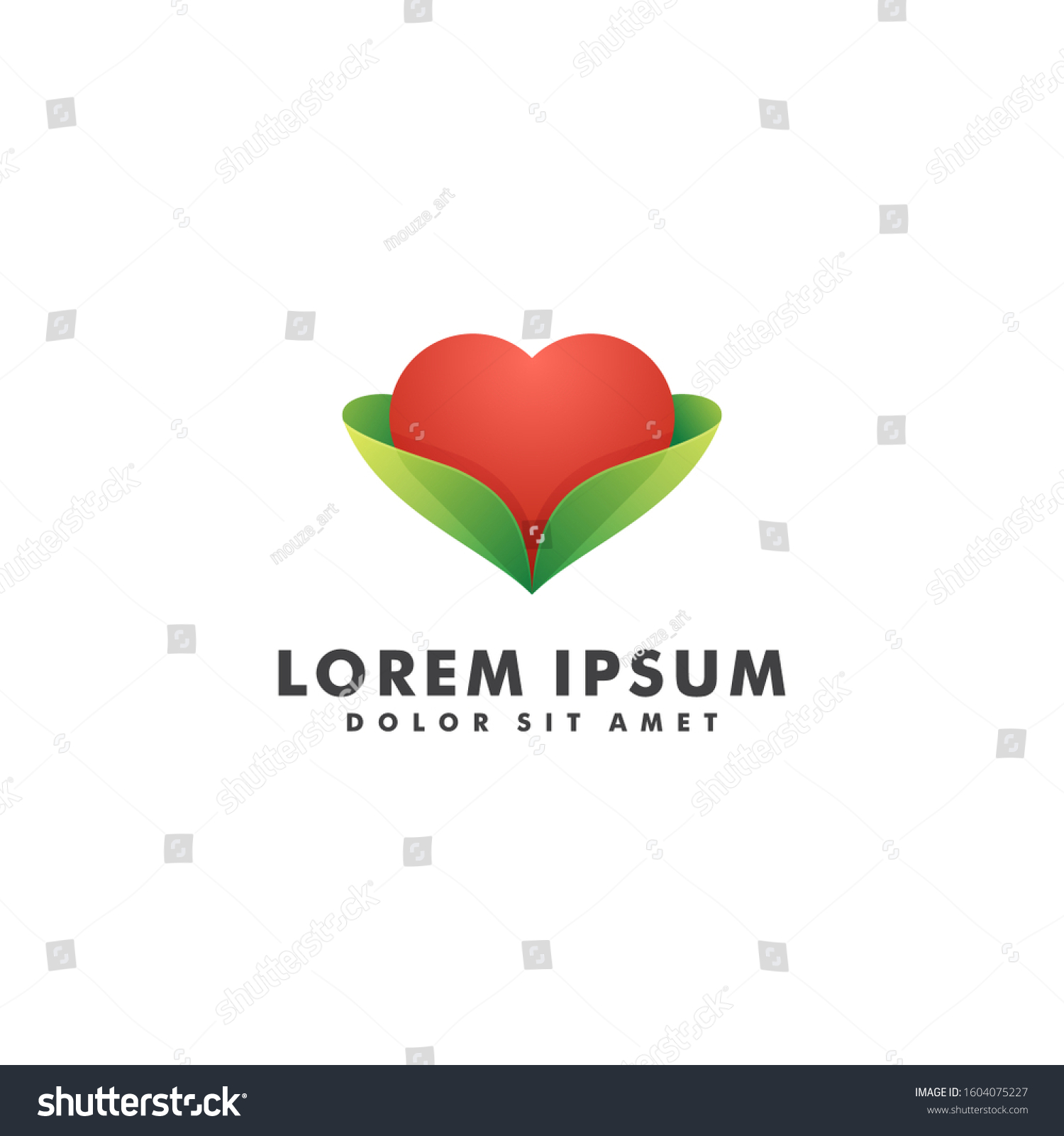 Love Hearth Logo Design Vector Stock Vector (Royalty Free) 1604075227
