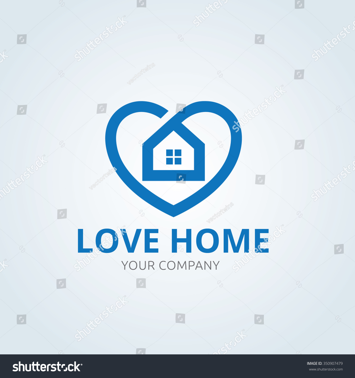 Love Home Logo Template Stock Vector (Royalty Free) 350907479