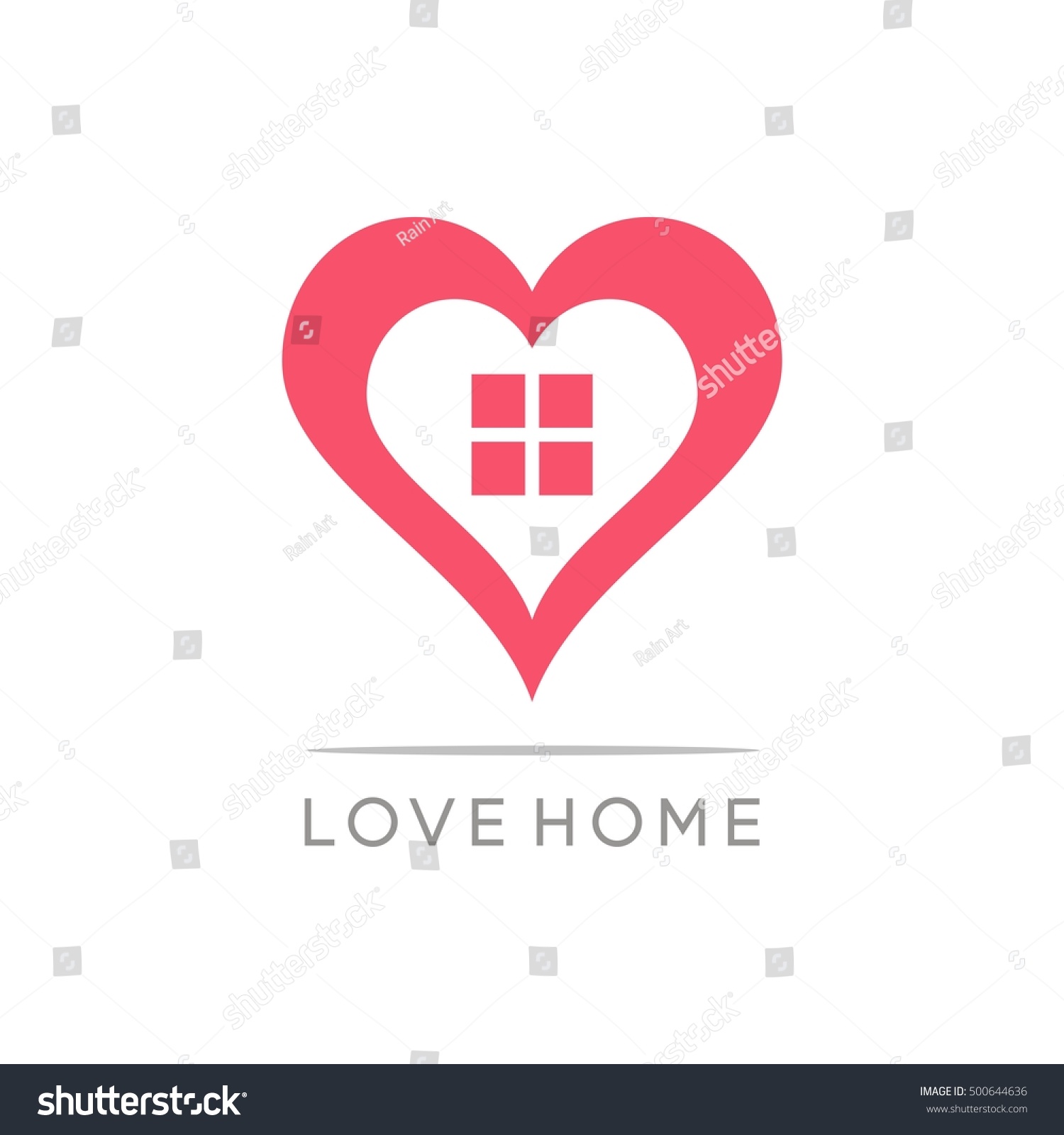Love Home Logo Vector Stock Vector (Royalty Free) 500644636