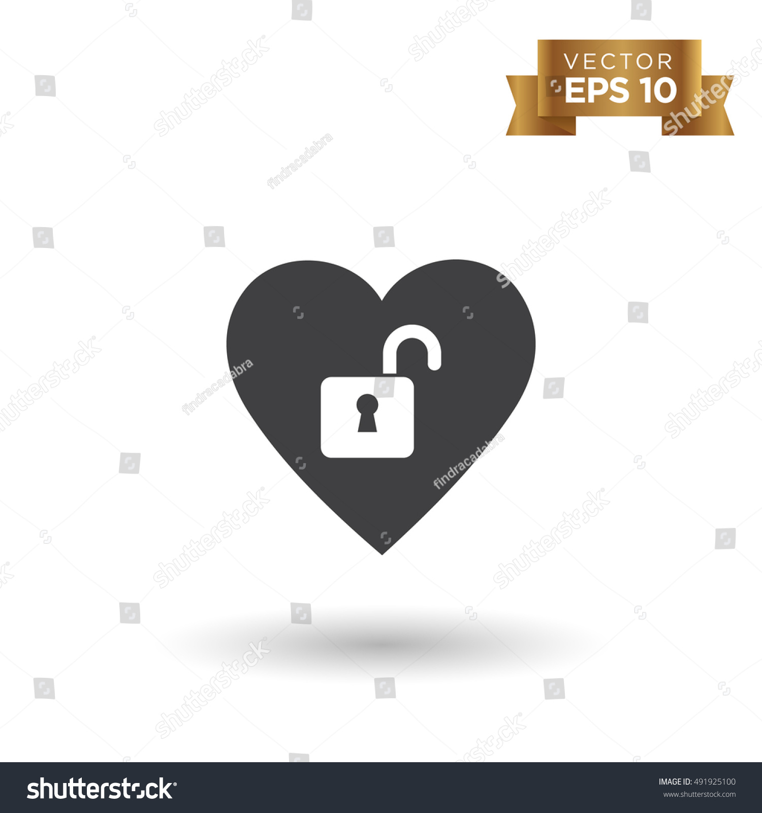 Love Lock Icon On White Background Stock Vector (Royalty Free ...