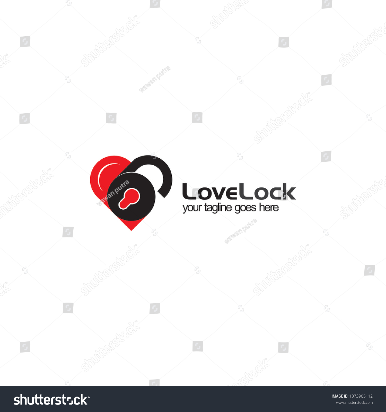 Love Locking Logo Design Stock Vector (Royalty Free) 1373905112