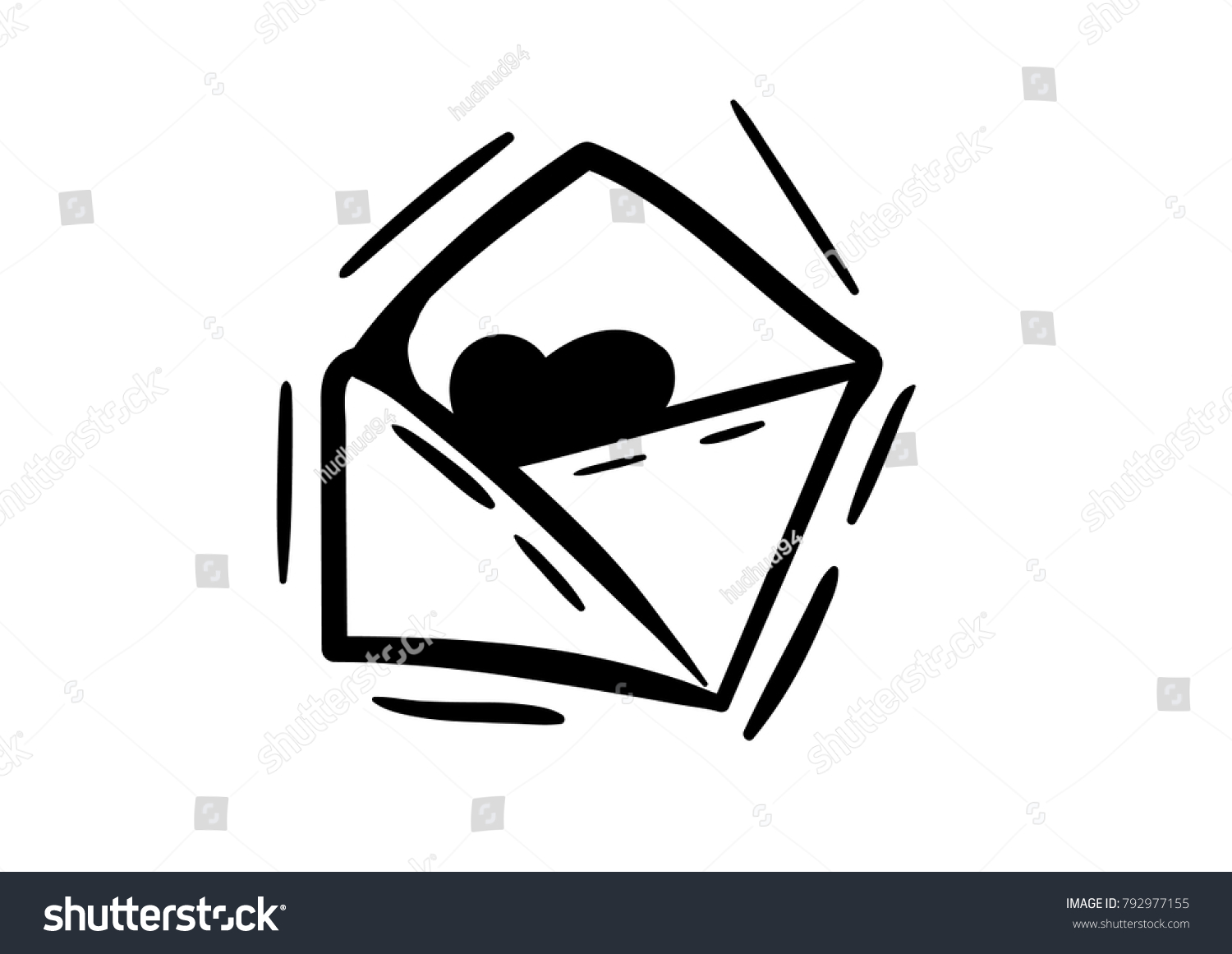 Love Mail Letter Doodle Vector Stock Vector (Royalty Free) 792977155 ...