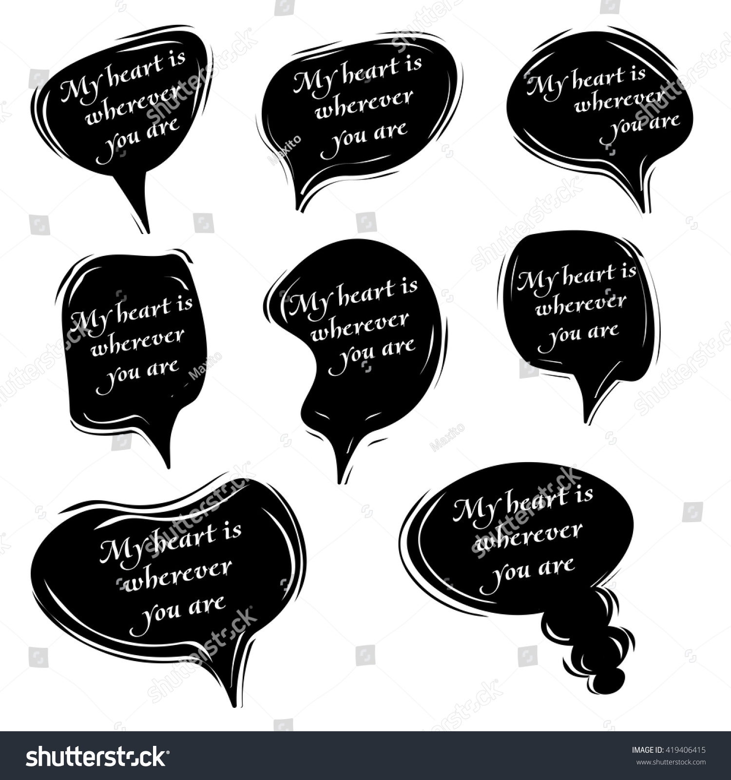 Love Messages Bubble Set Stock Vector (Royalty Free) 419406415 ...