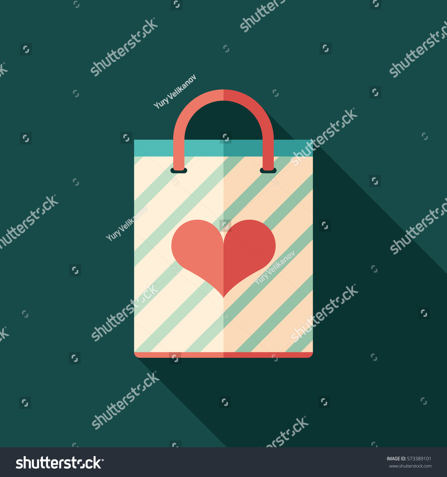 Love Package Flat Square Icon Long Stock Vector (Royalty Free) 573389101