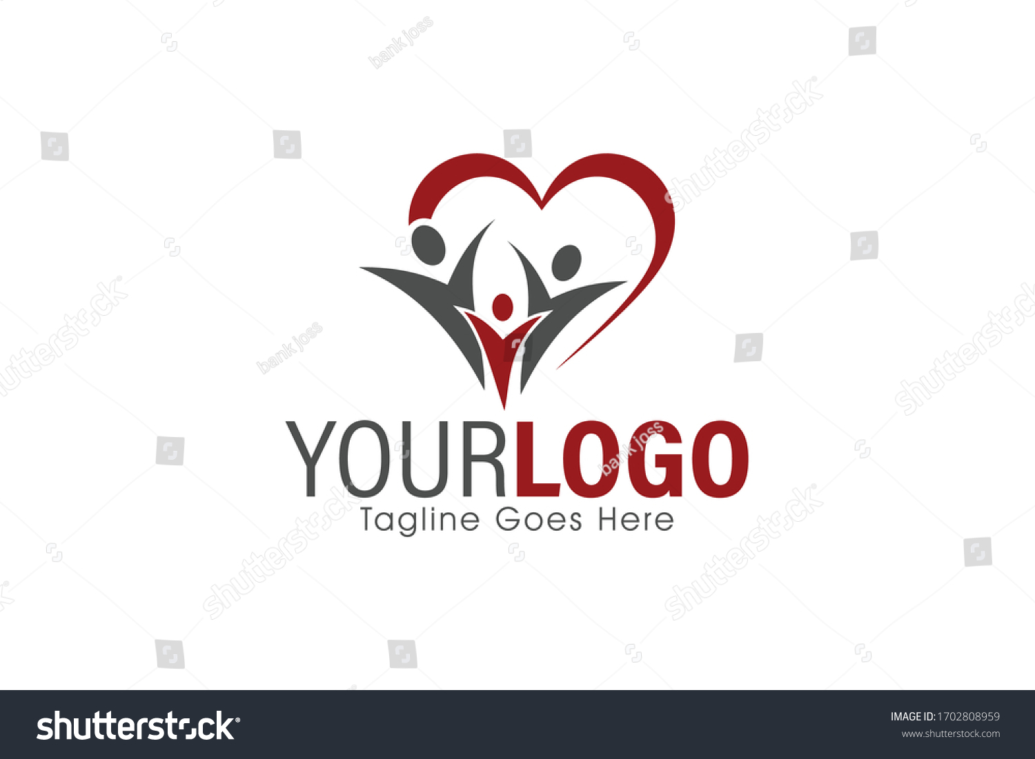 Love Parenting Vector Logo Template Stock Vector (Royalty Free) 1702808959