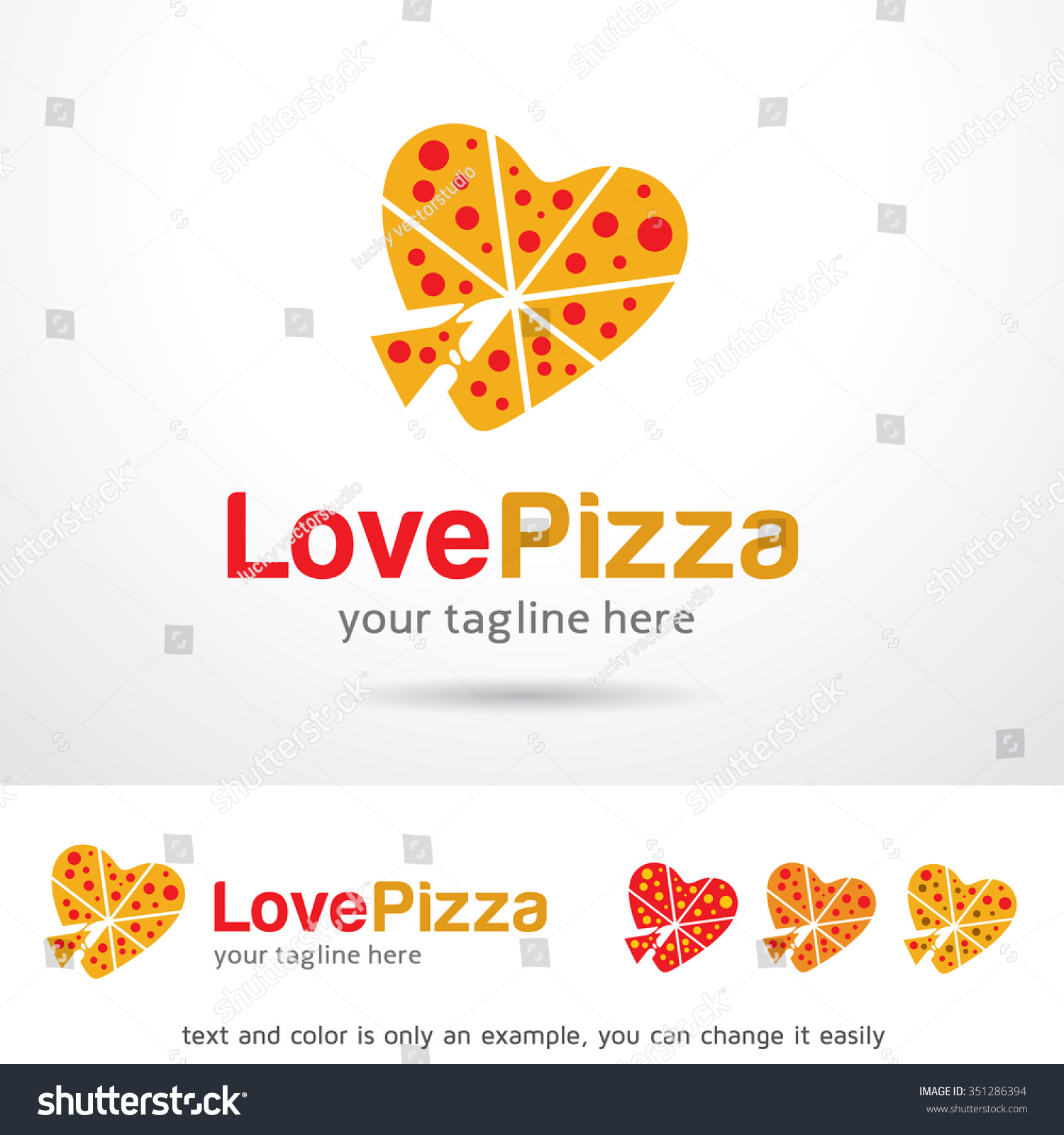 Love Pizza Logo Template Design Vector Stock Vector (Royalty Free ...
