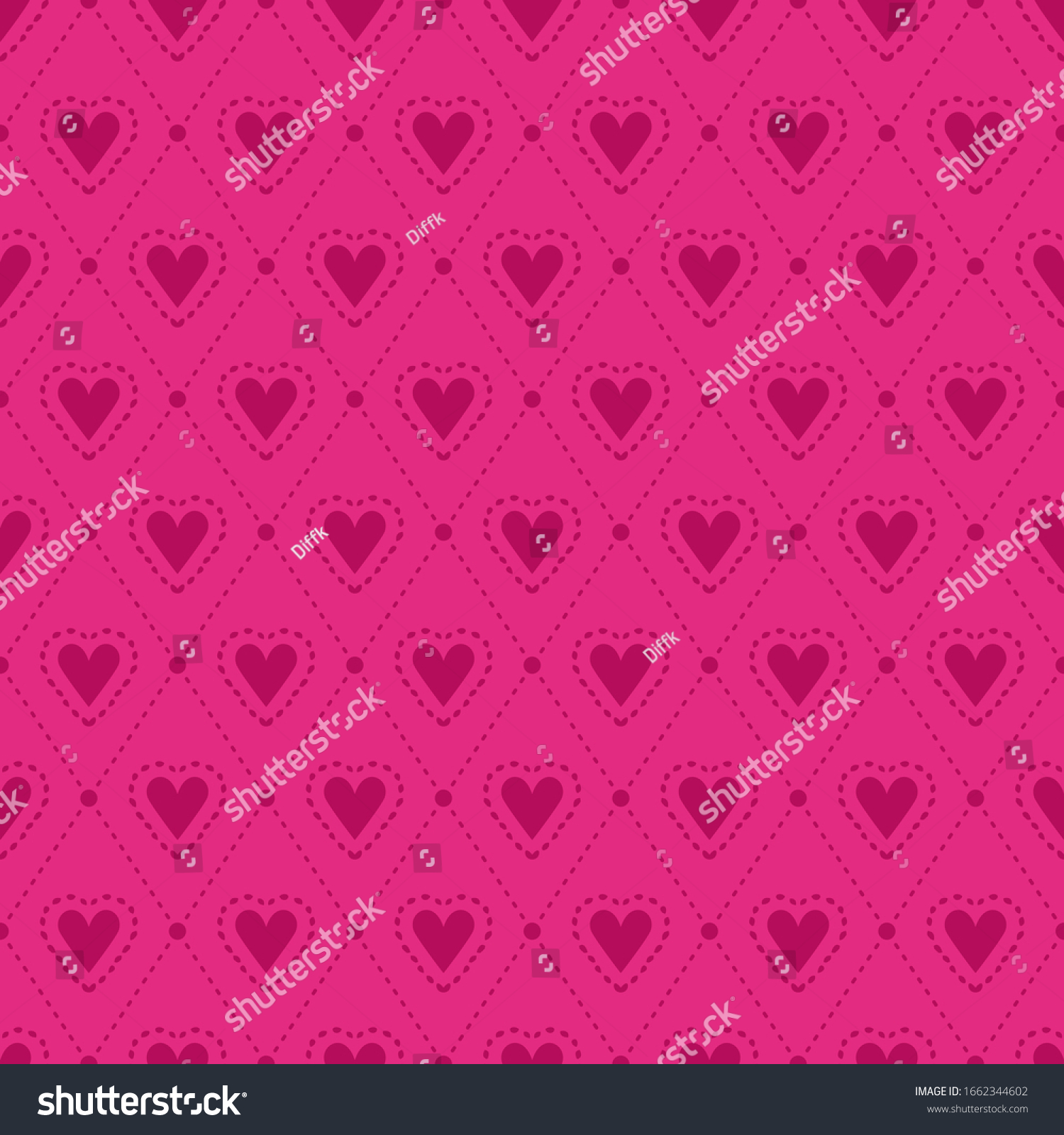 Love Rhombus Dotted Line Seamless Pattern Stock Vector (Royalty Free ...