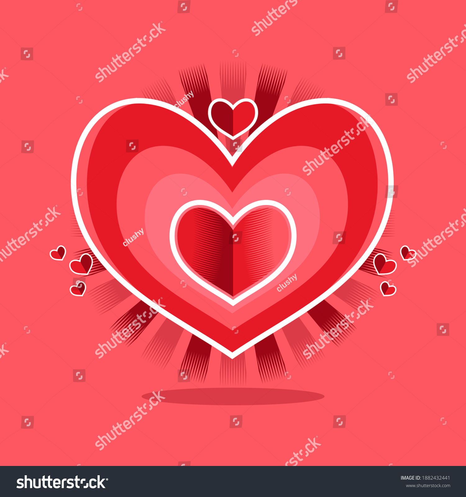 Love Shape Cartoon Vector Illustration Flat Stock Vector (Royalty Free ...