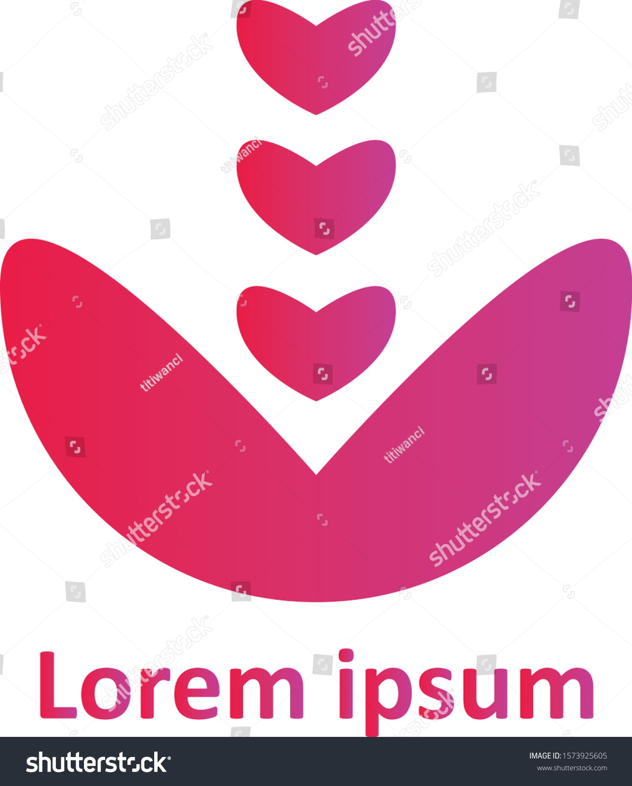 Love Shape Logo Vector Design Stock Vector (Royalty Free) 1573925605 ...