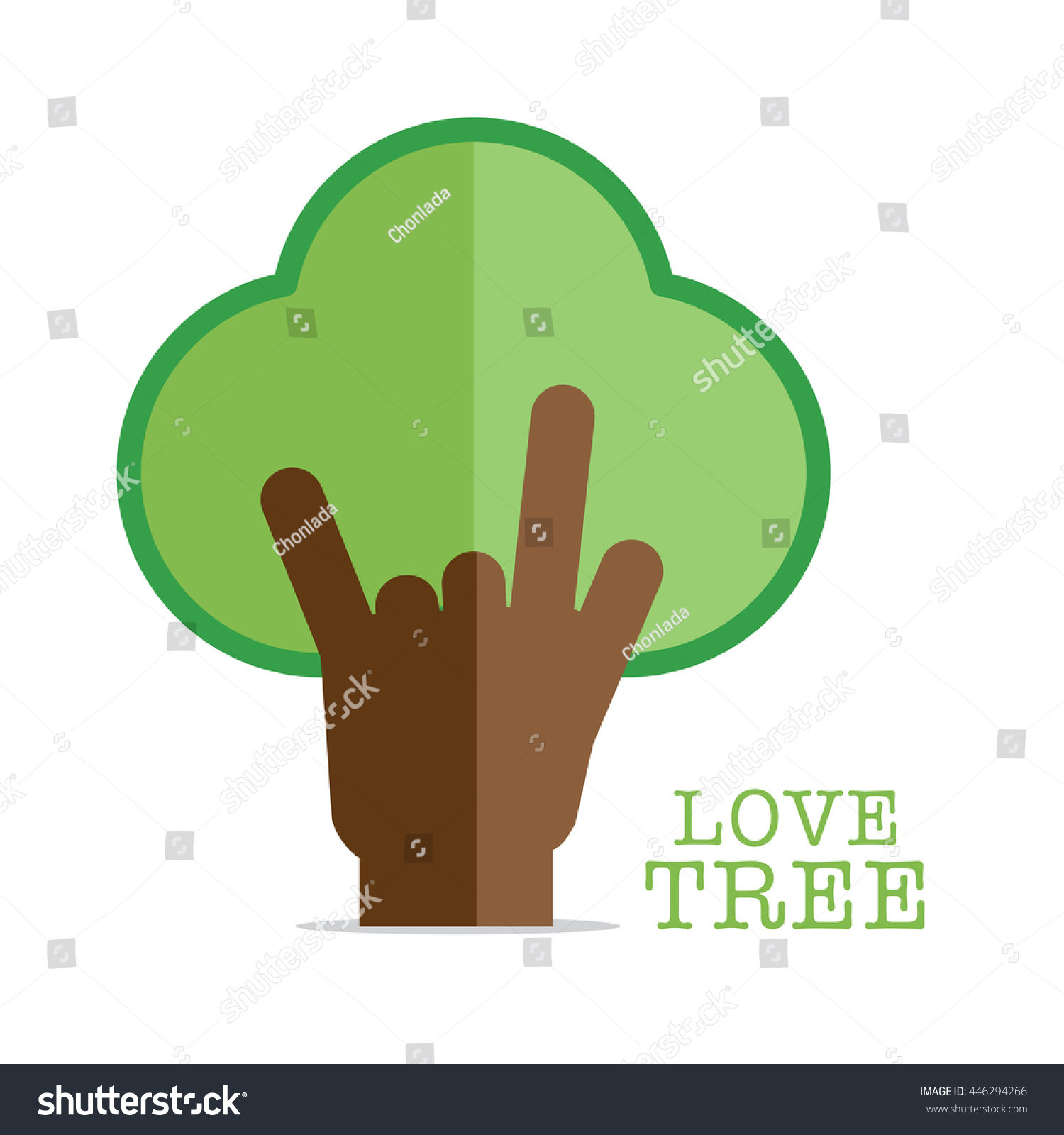 Love Tree Icon Logo Vector Illustration Stock Vector (Royalty Free ...