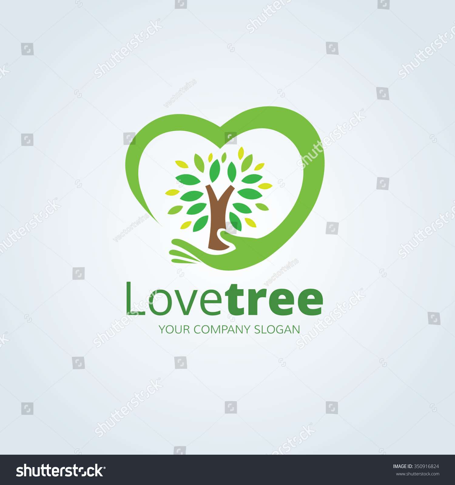 Love Tree Logo Template Stock Vector (Royalty Free) 350916824 ...