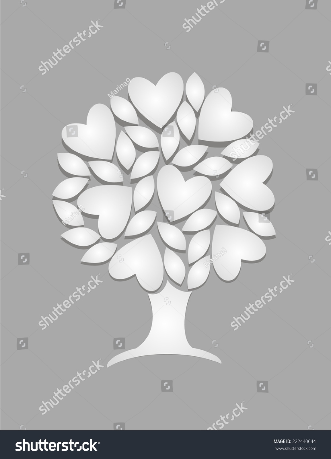 Love Tree Vector Illustration Stock Vector (Royalty Free) 222440644