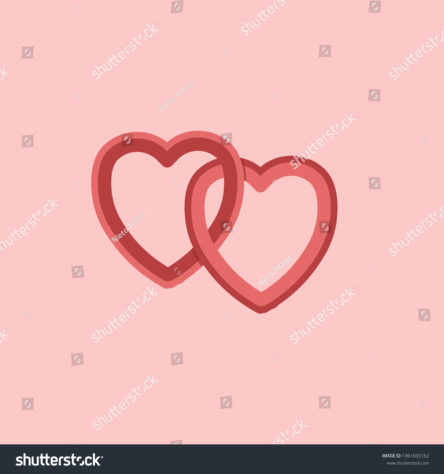 Love Two Heart Logo Symbol Templete Stock Vector (Royalty Free ...