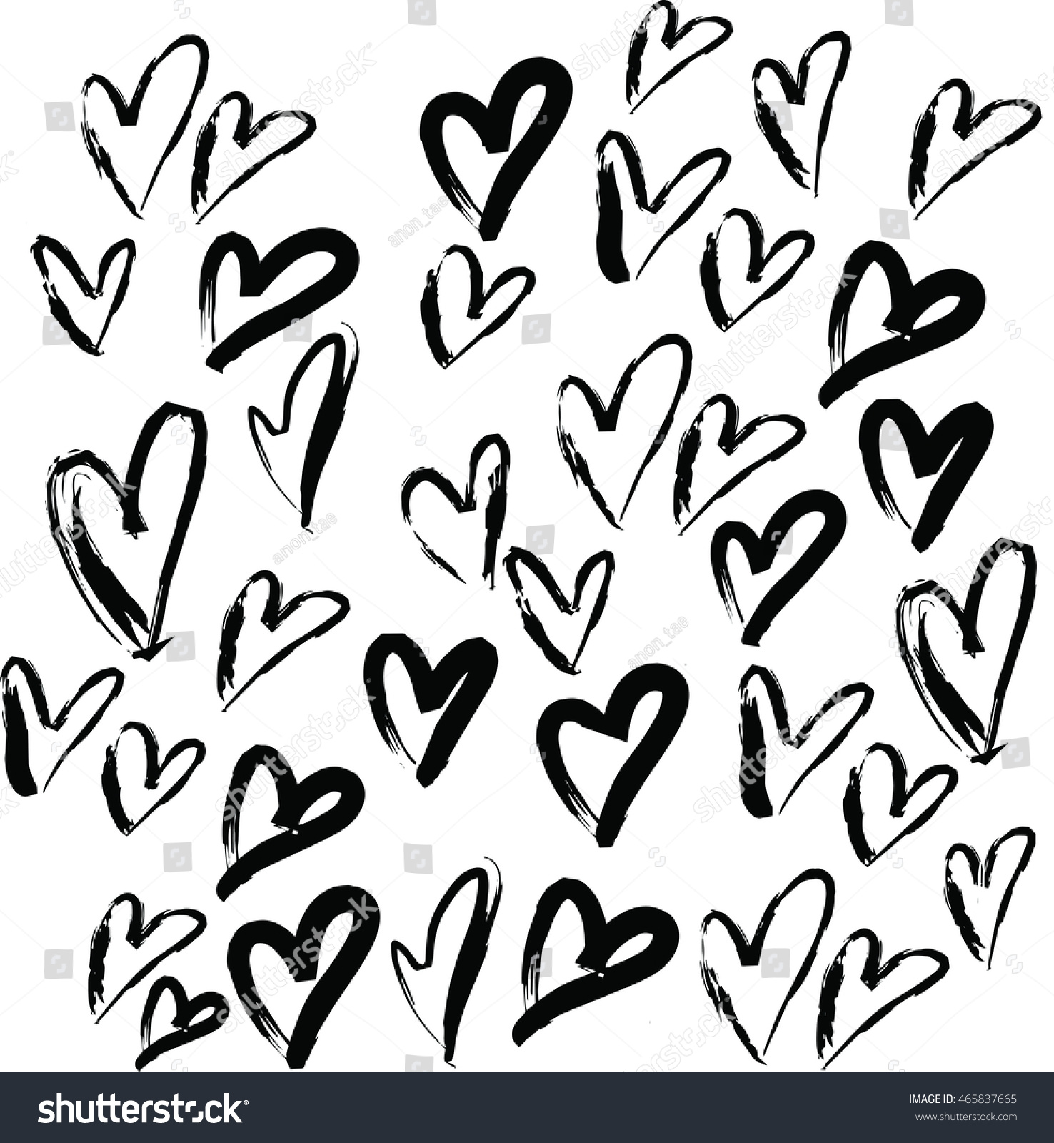 Love Vector Pattern Black White Sketch Stock Vector 465837665 ...