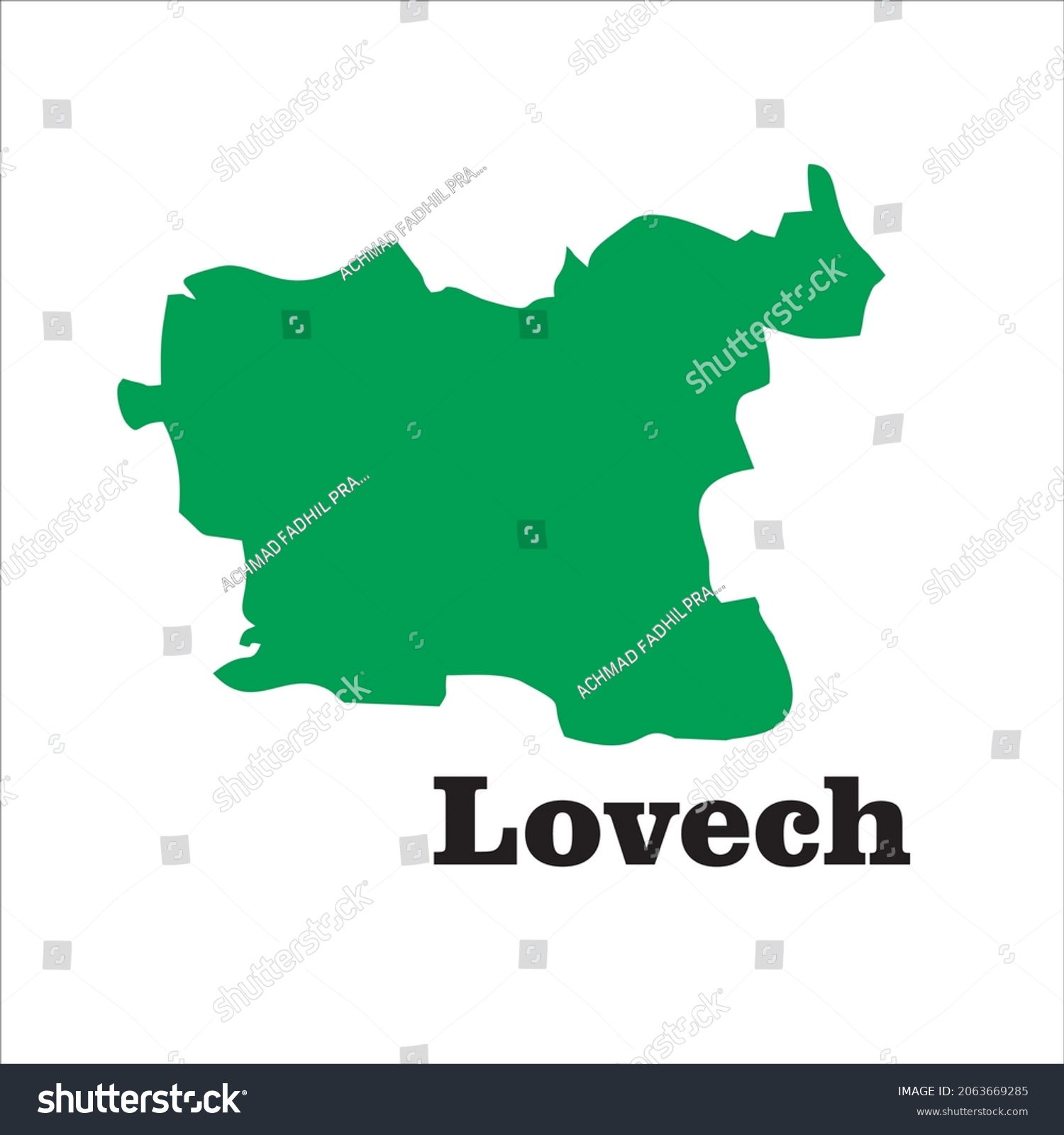 Lovech Map On White Background Stock Vector (Royalty Free) 2063669285 ...