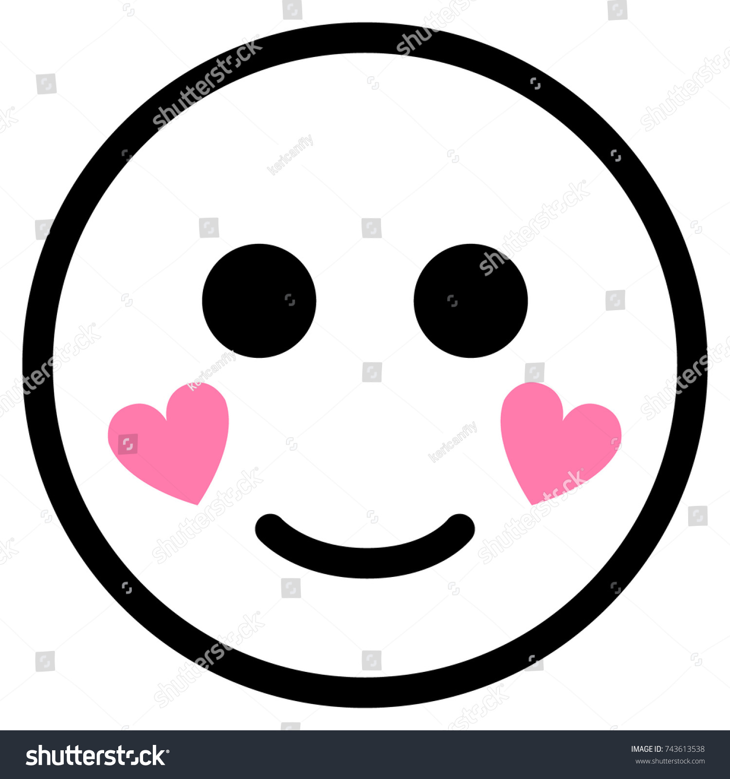 Loved Face Icon Stock Vector (Royalty Free) 743613538 | Shutterstock